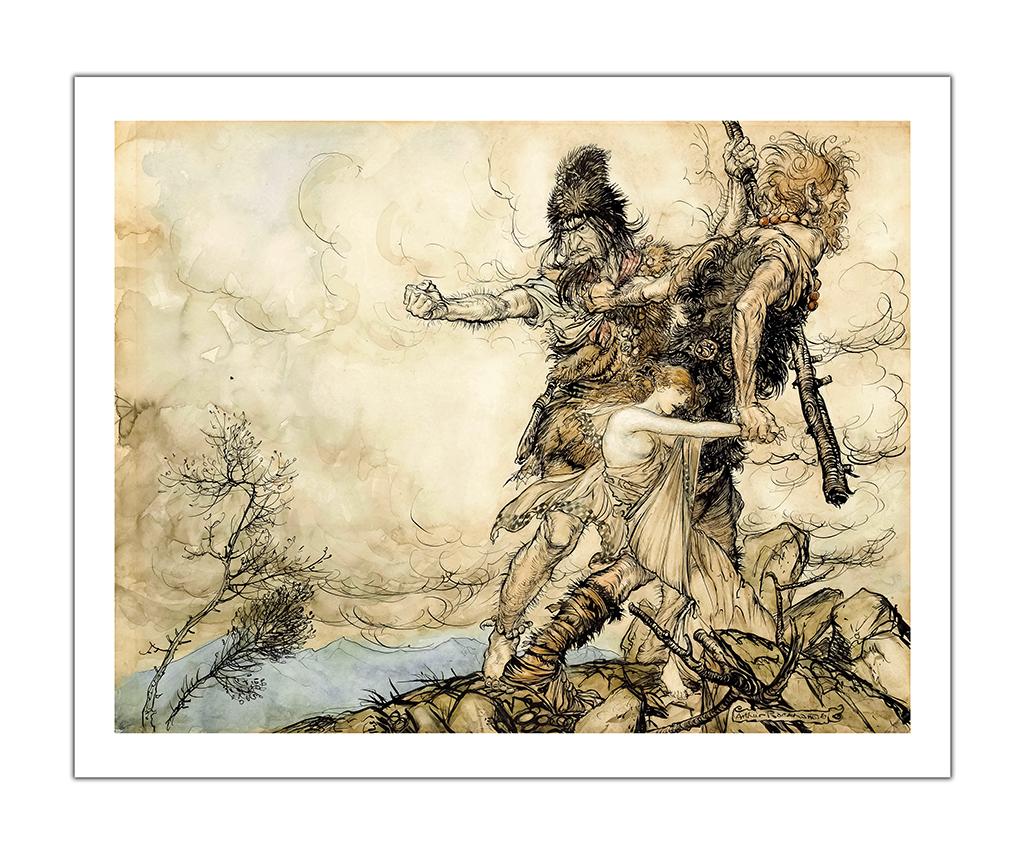 Giants abducting Goddess of Love Freia (1910) by Arthur Rackham wall ...