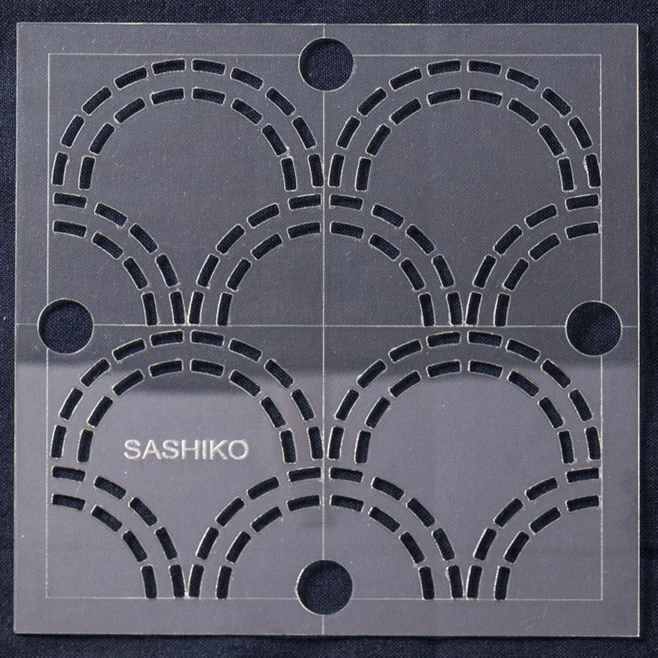 Sashiko 4" Template - Seigaiha/Waves