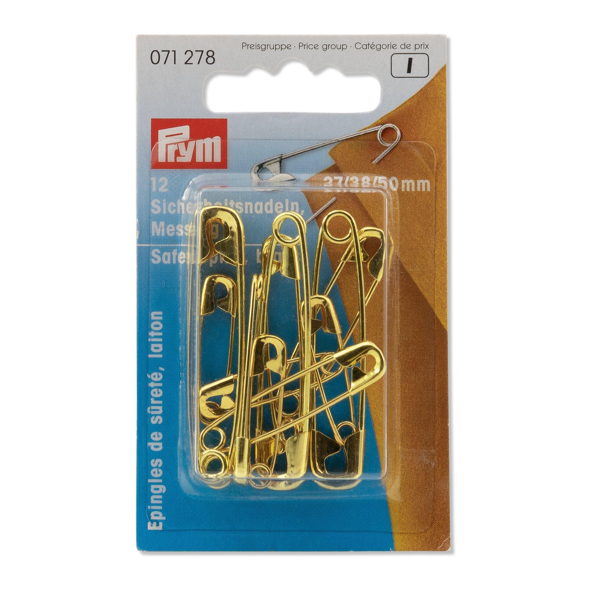 Prym Safety Pins 27mm, 38mm, 50mm - Gold - 12pcs