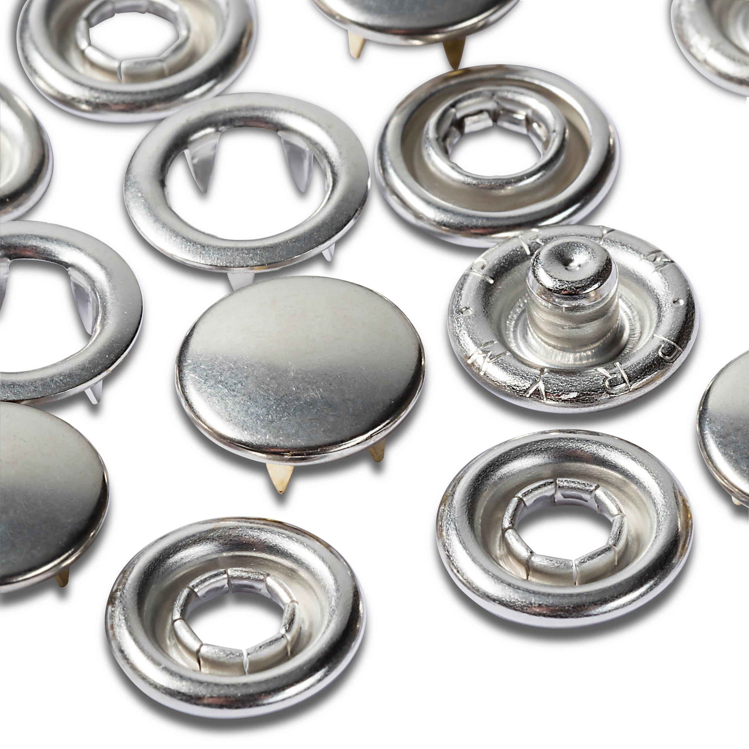 Prym Jersey 10mm Non-Sew Press Fastener 20pcs - Silver Cap