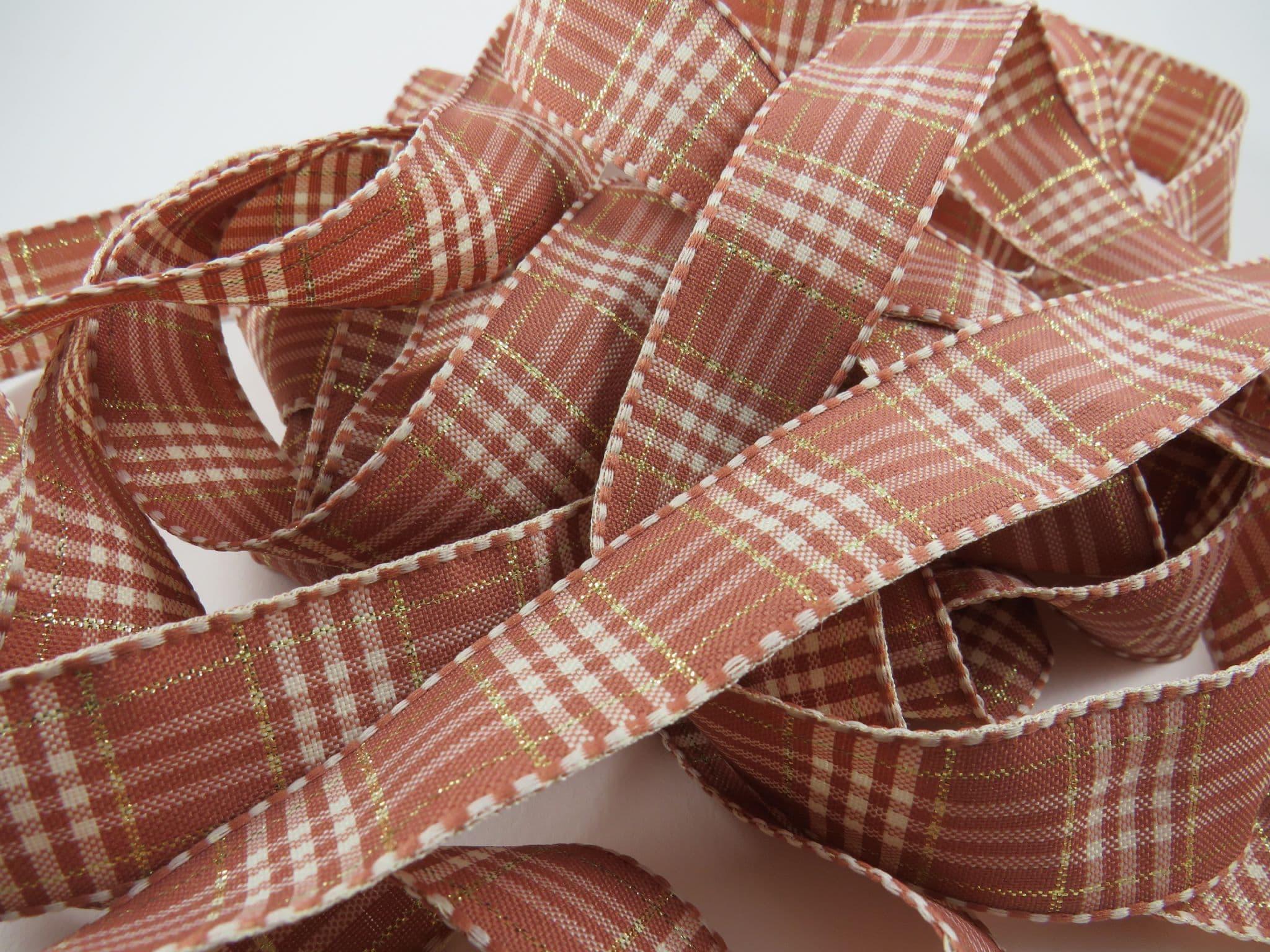 25mm Rustic Plaid Berisfords Ribbon - 6 Colours - Per Metre