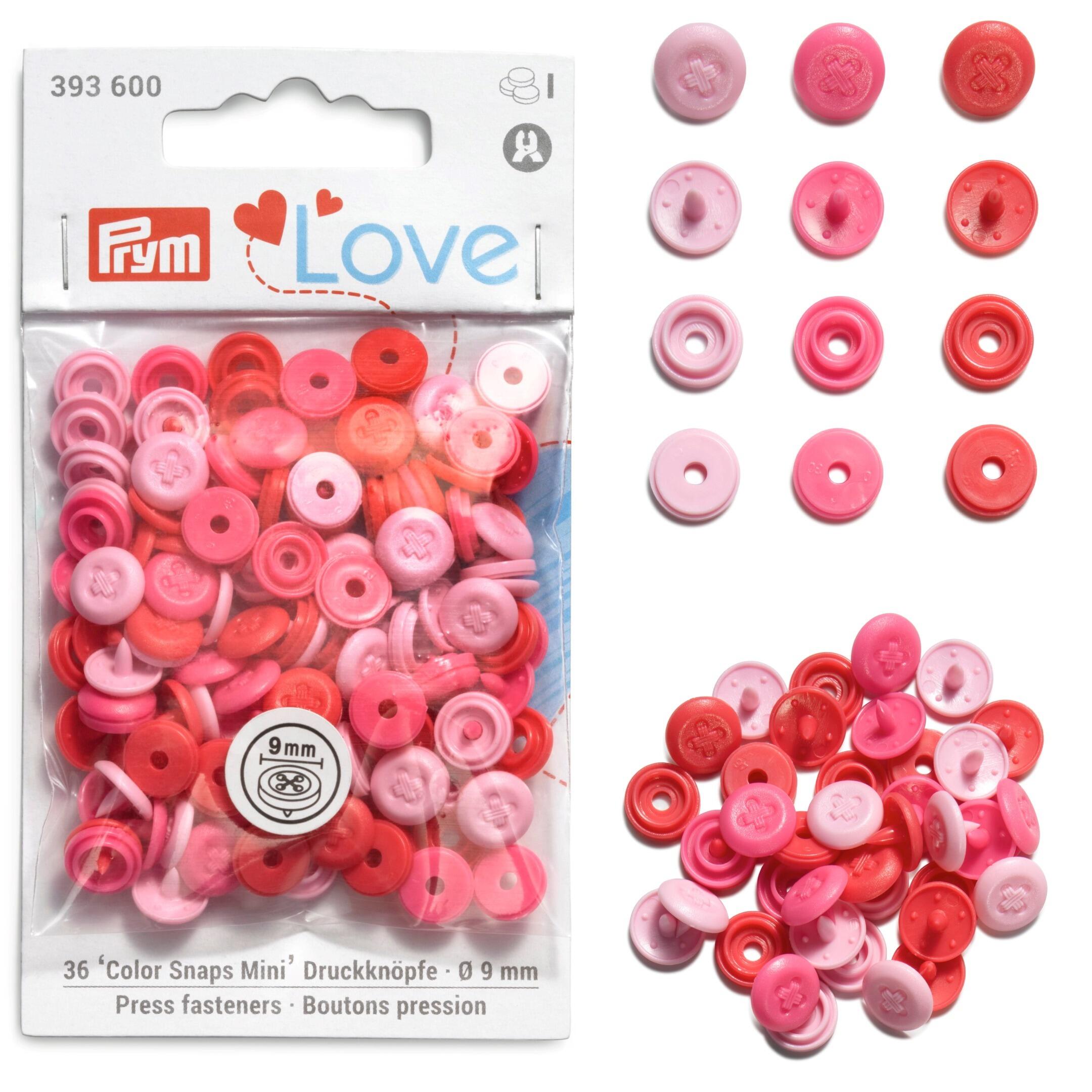 Prym Love Color Snap 9mm Non-Sew Press Fasteners 36pcs (Sew On Effect)