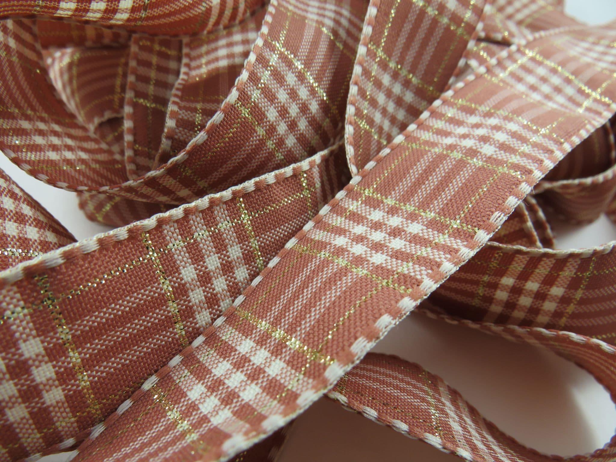 25mm Rustic Plaid Berisfords Ribbon - 6 Colours - Per Metre