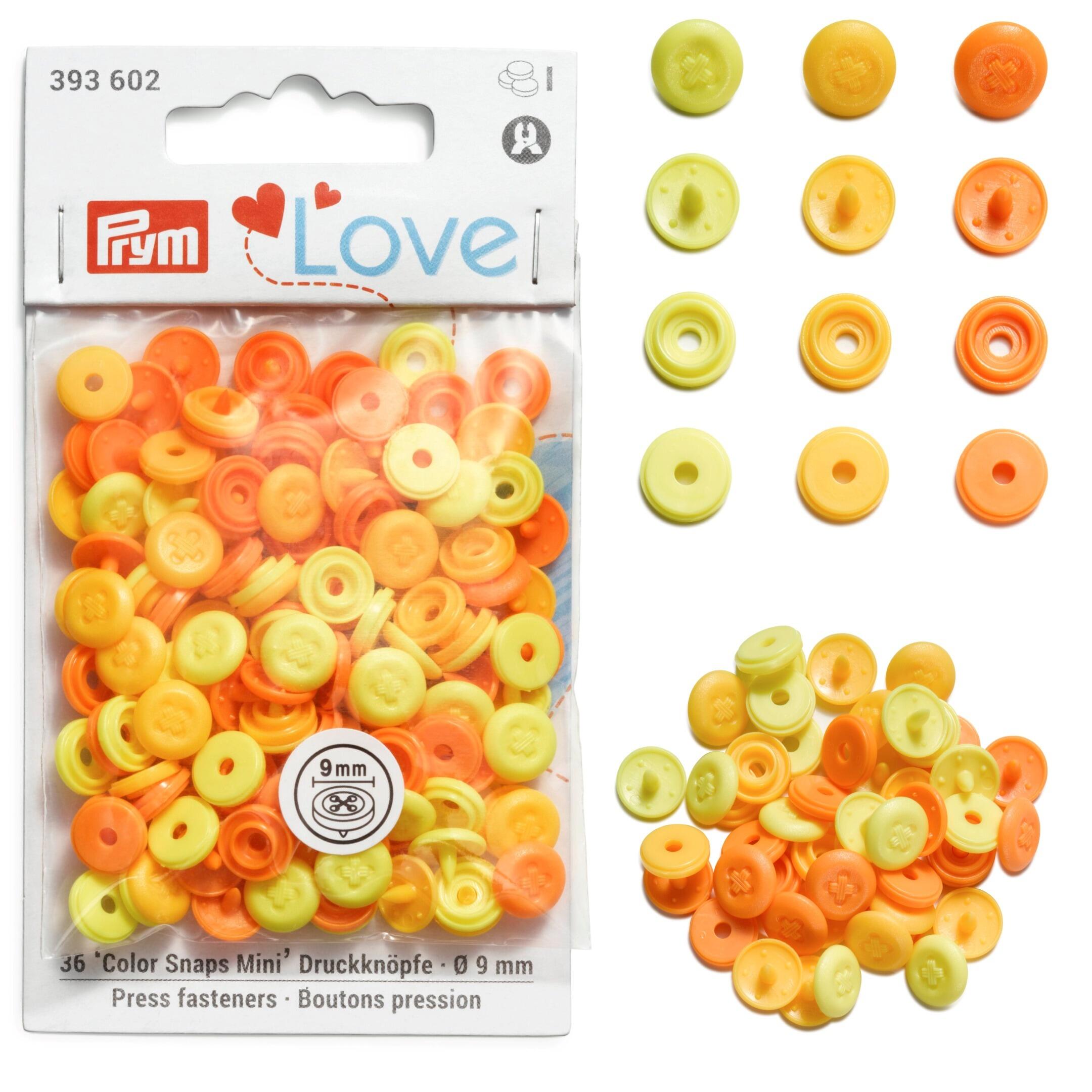 Prym Love Color Snap 9mm Non-Sew Press Fasteners 36pcs (Sew On Effect)