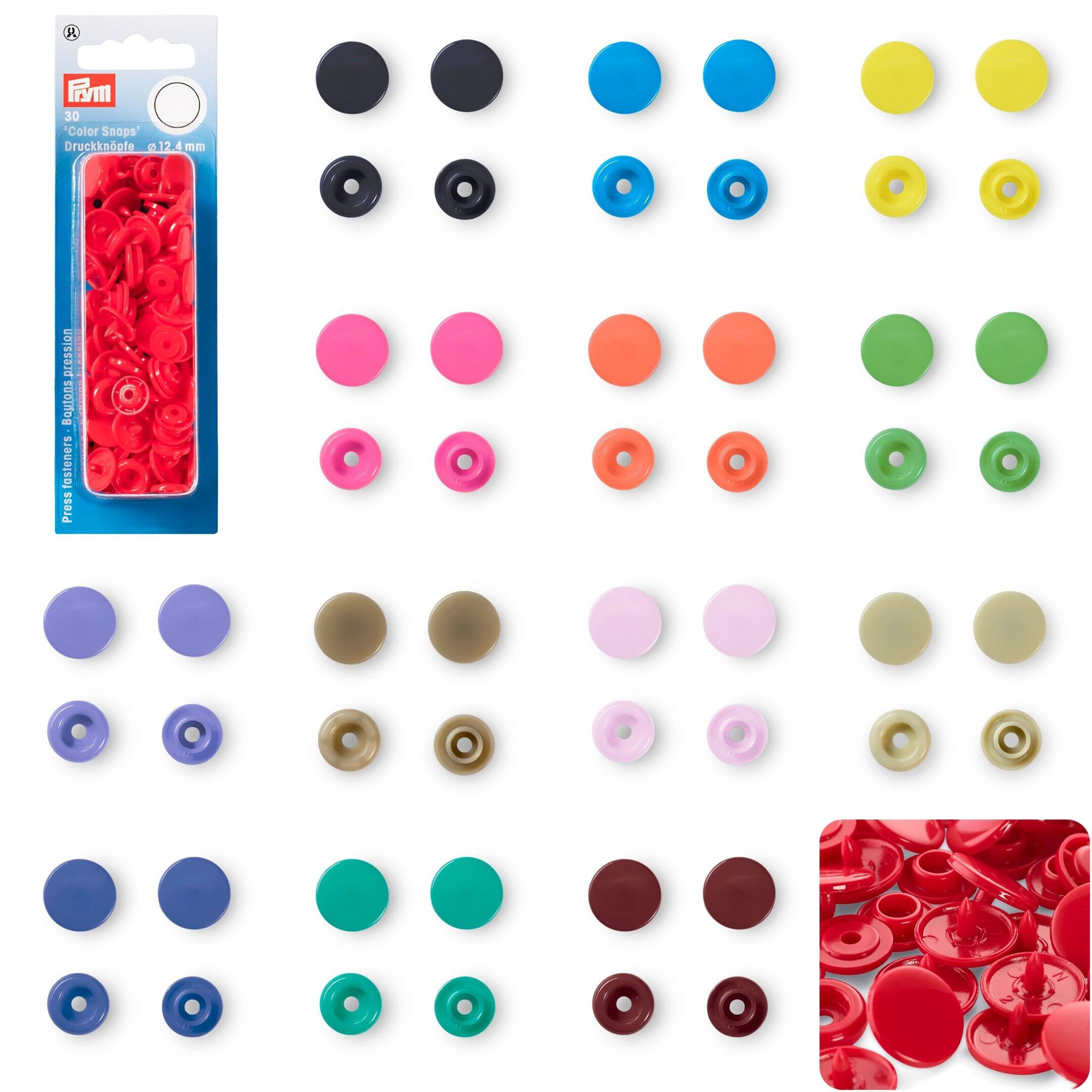 Prym Color Snap 12.4mm Non-Sew Press Fasteners 30pcs