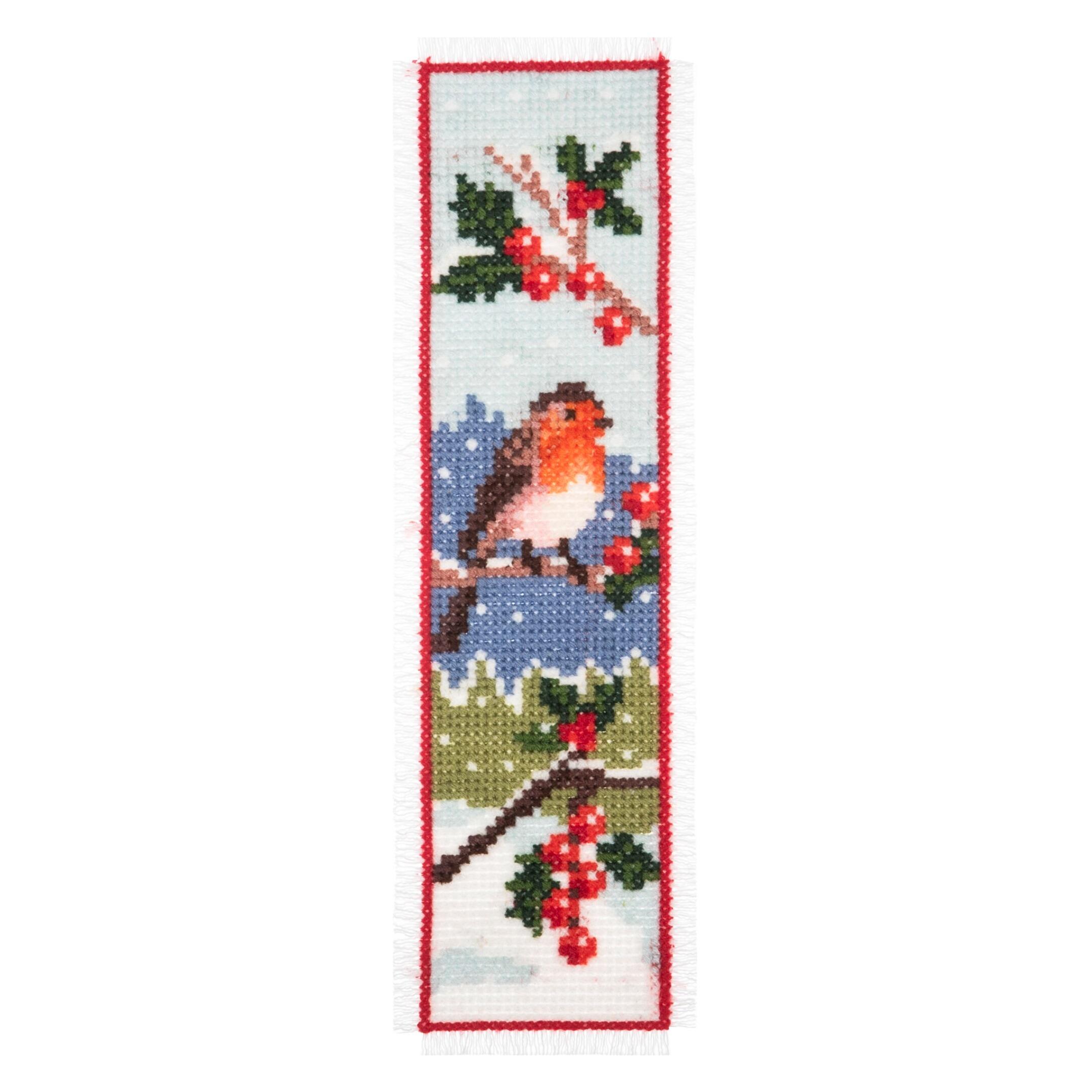 Festive Robin - Stitch Your Own Bookmark Counted Cross Stitch Kit