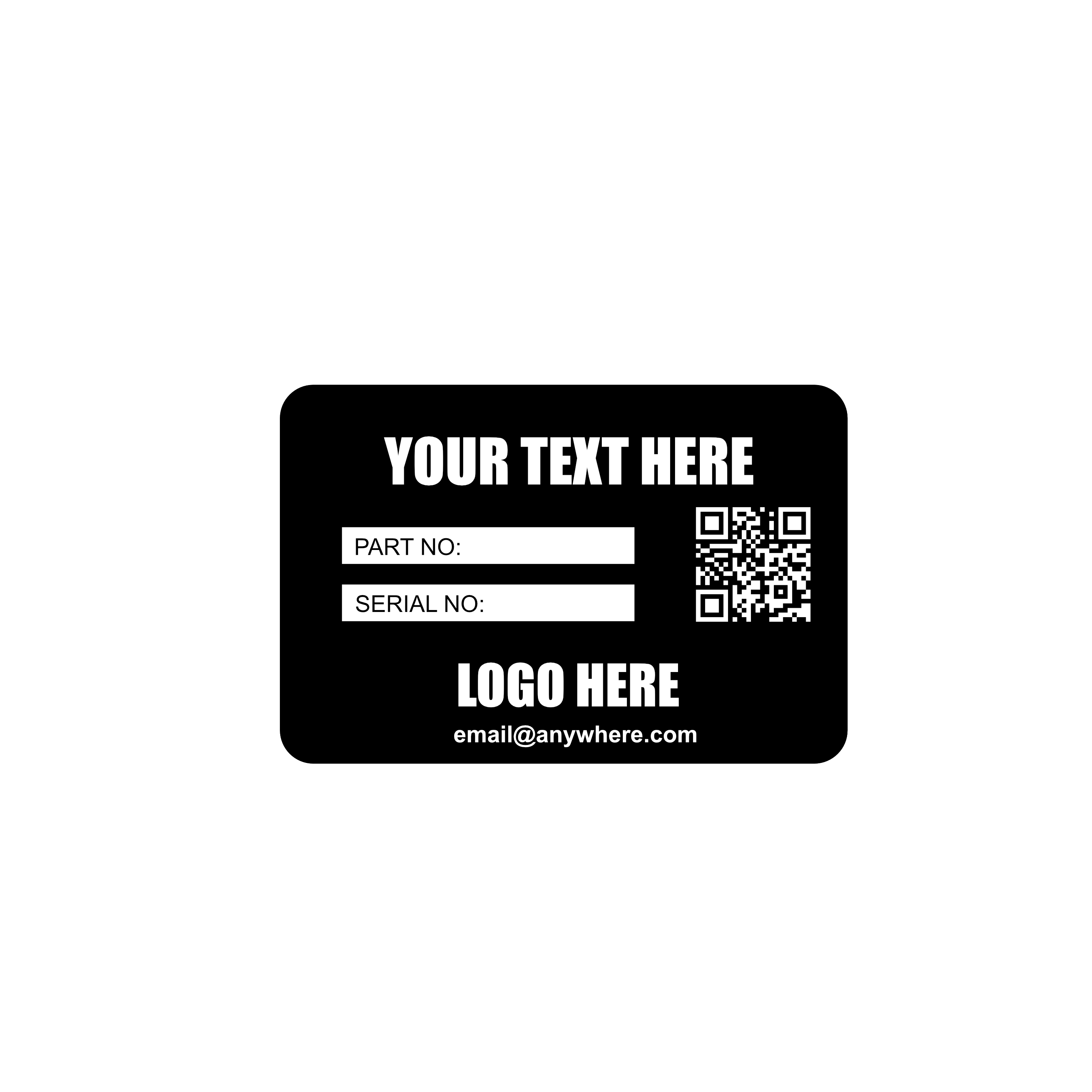 QR Code Aluminium Labels Tags 60mm x 40mm