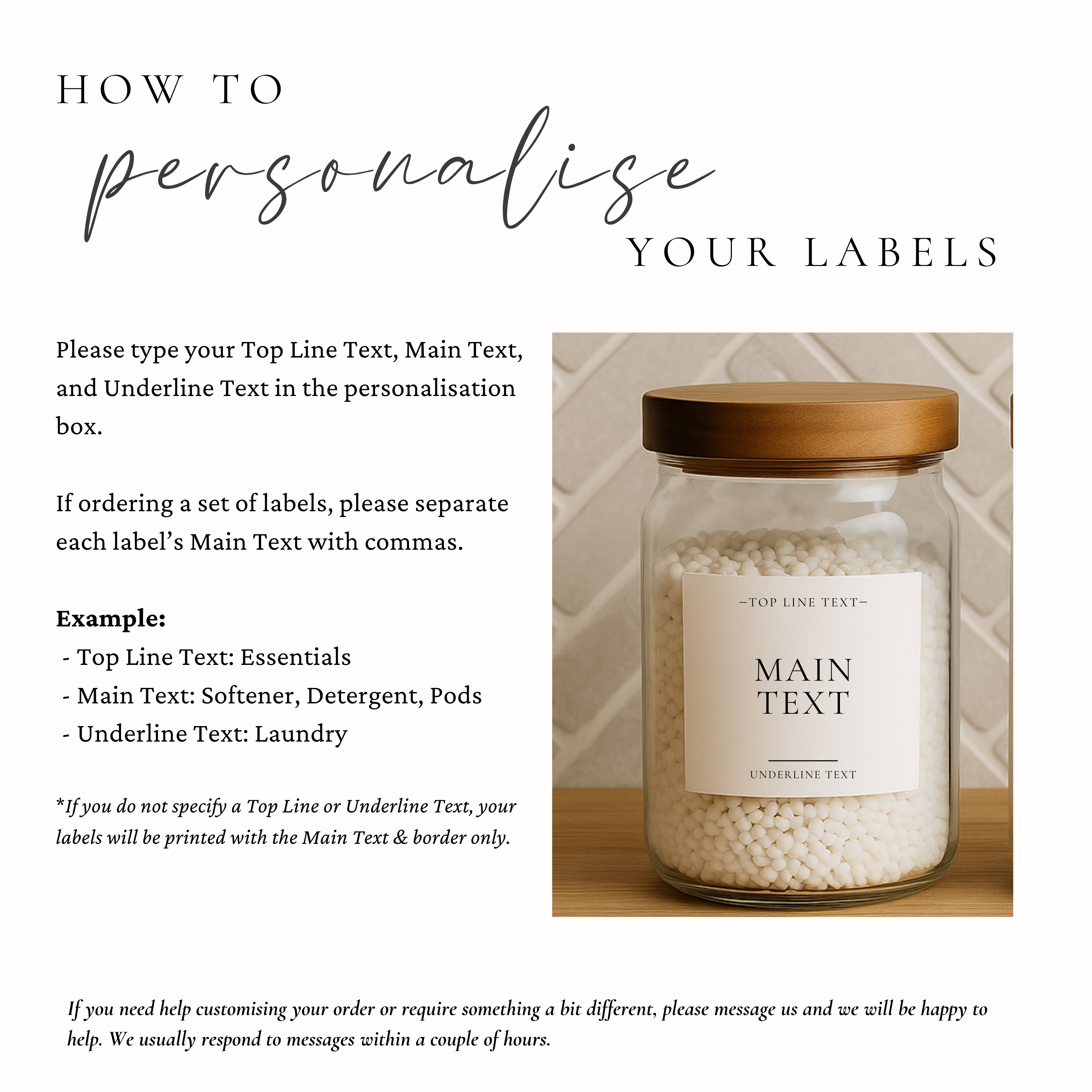 Personalised Laundry Jar Labels (Premium Style)