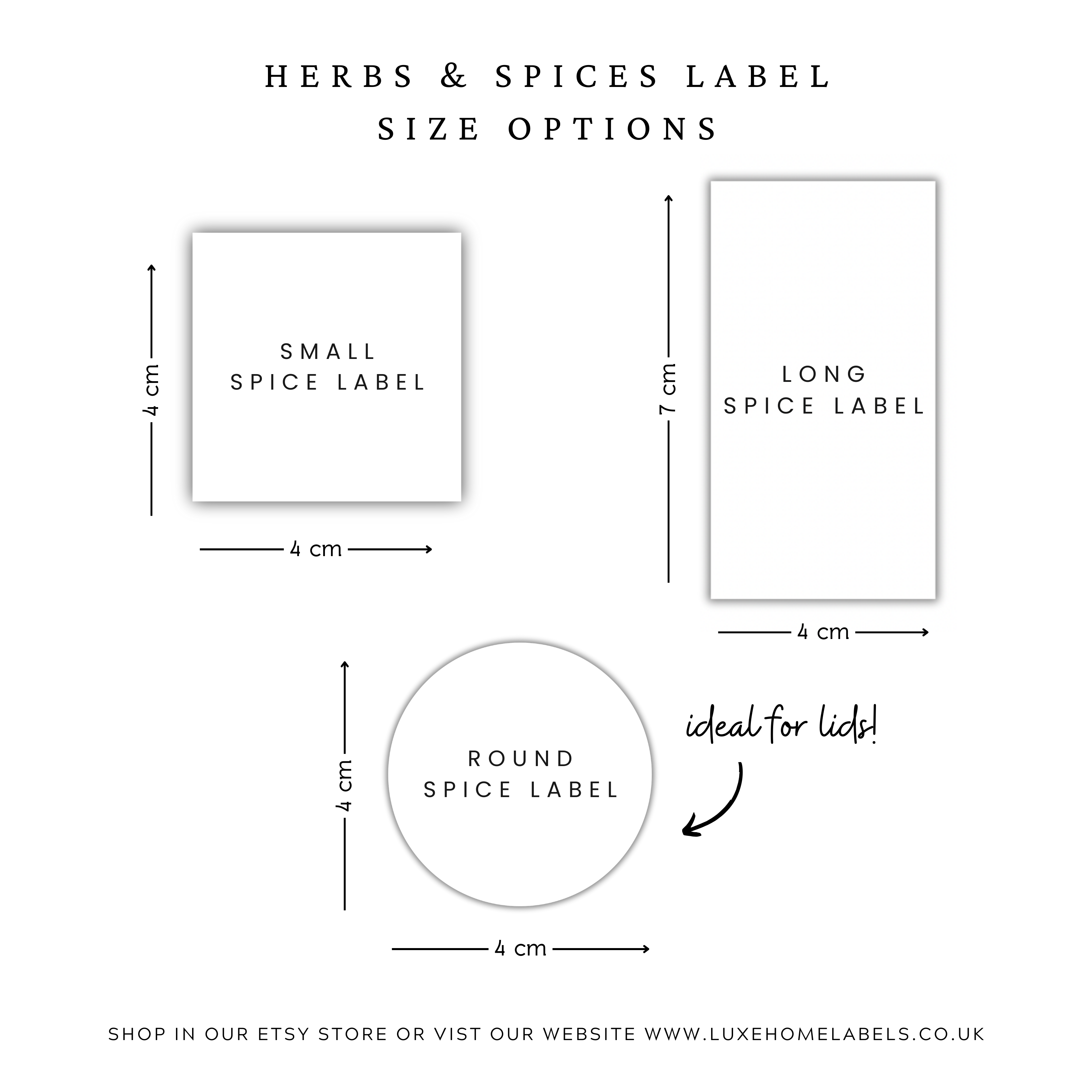 Premium Collection: Personalised Herb and Spice Jar Labels (Various Sizes)