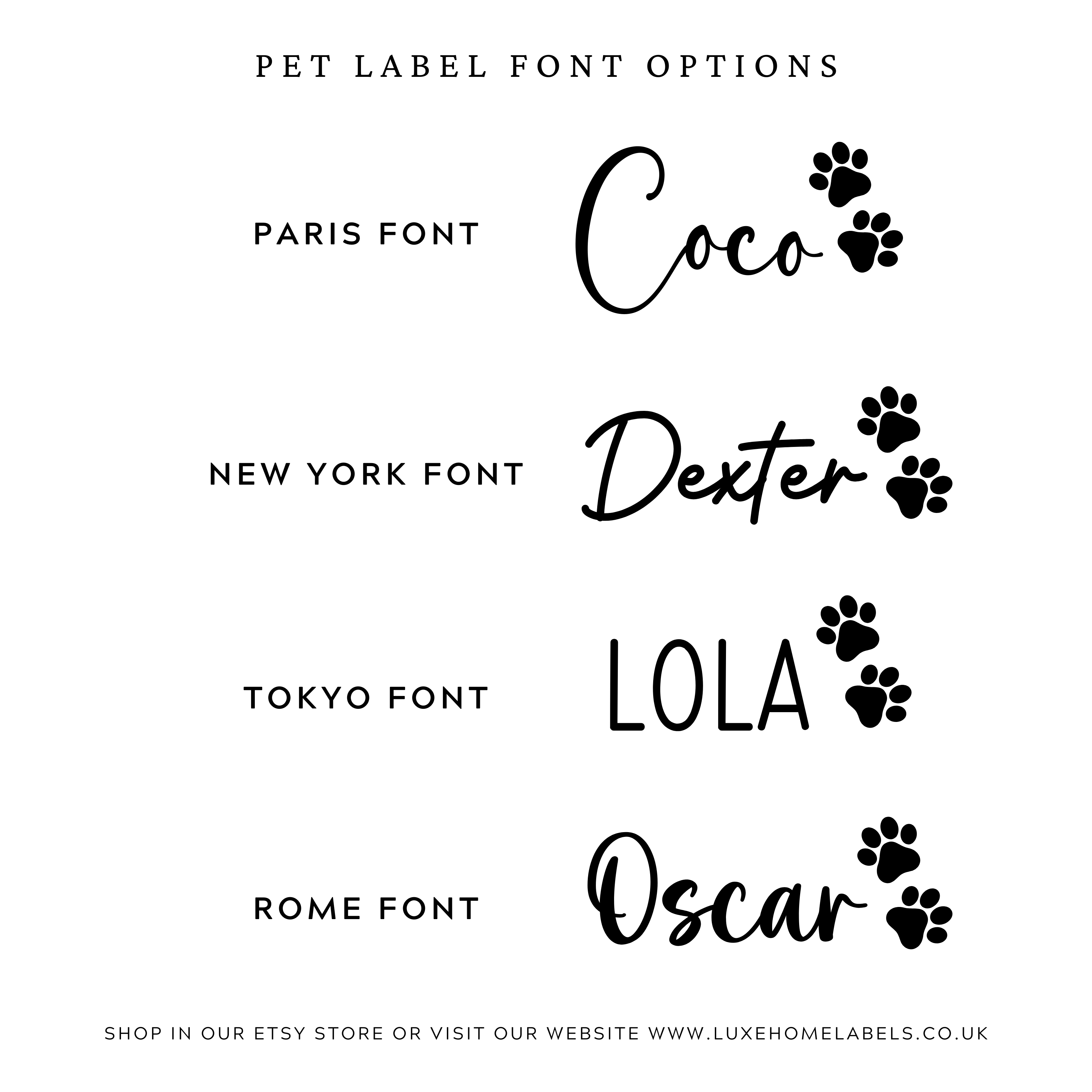 Personalised Vinyl Pet Labels (Various Styles)