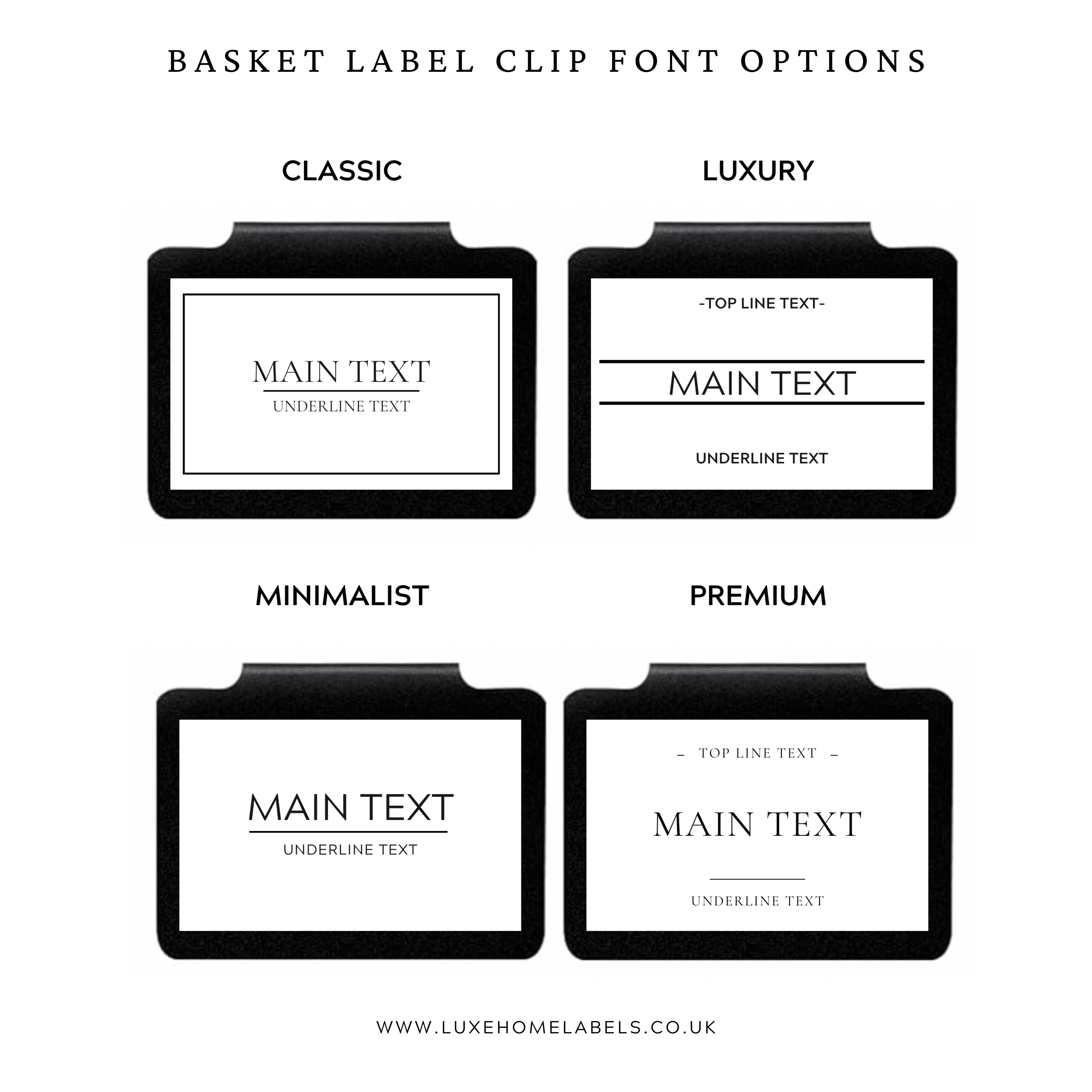 Personalised Basket Label Clips (White Labels)