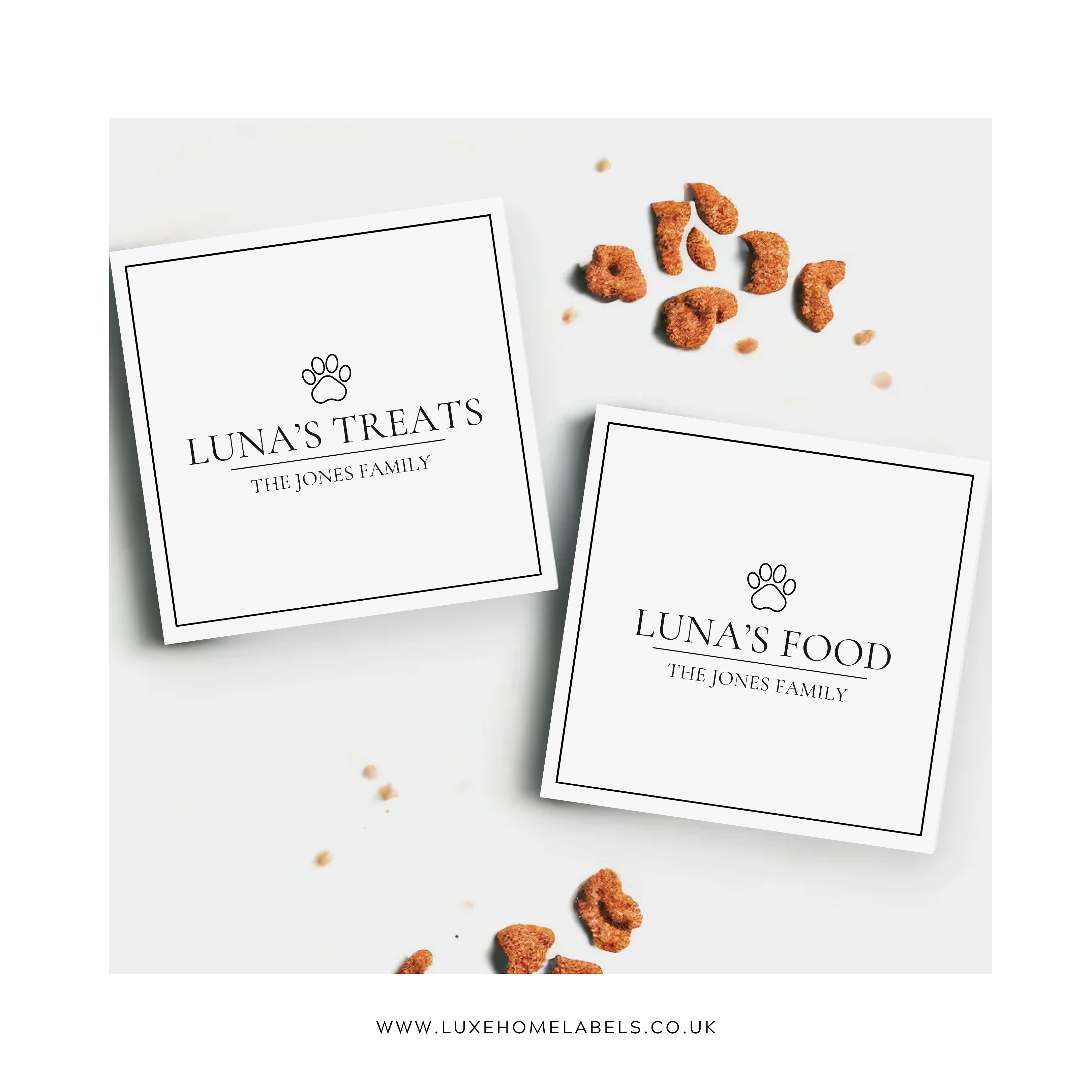 Classic Collection: Pet Food and Treats Labels (Various Sizes)