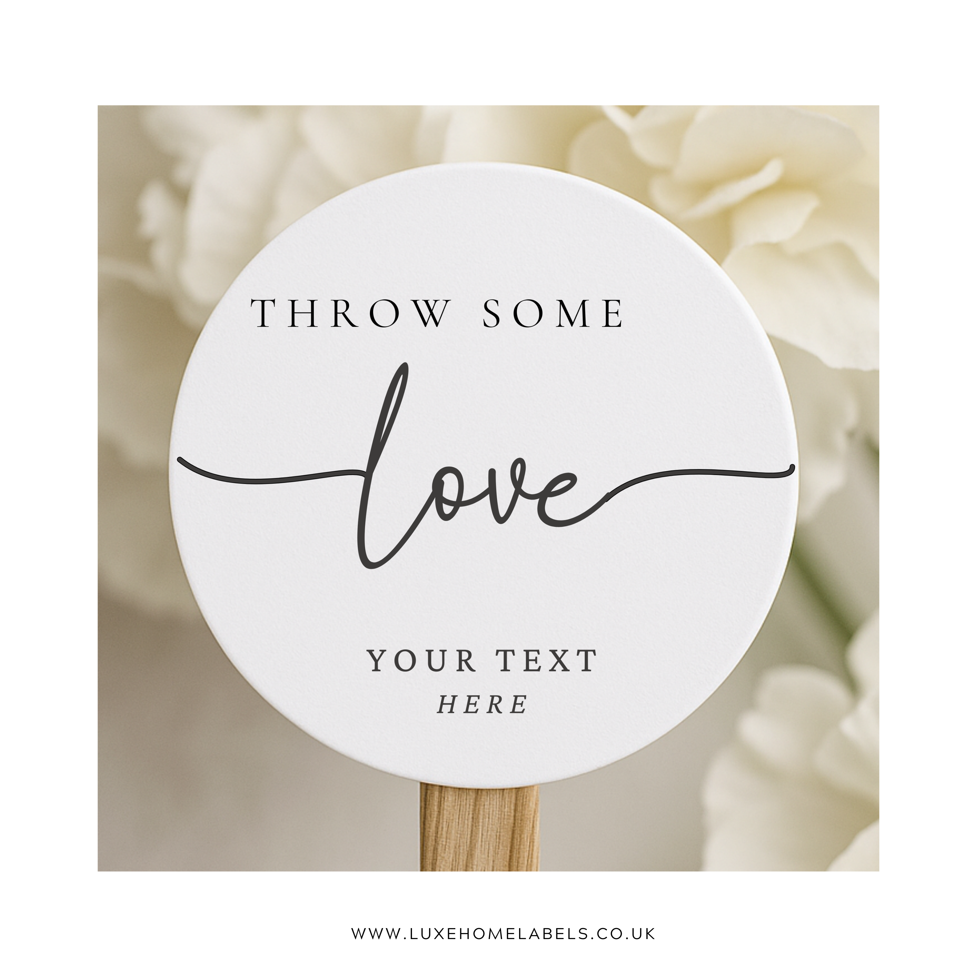 "Throw Some Love" – Personalised Wedding Confetti Bag Labels