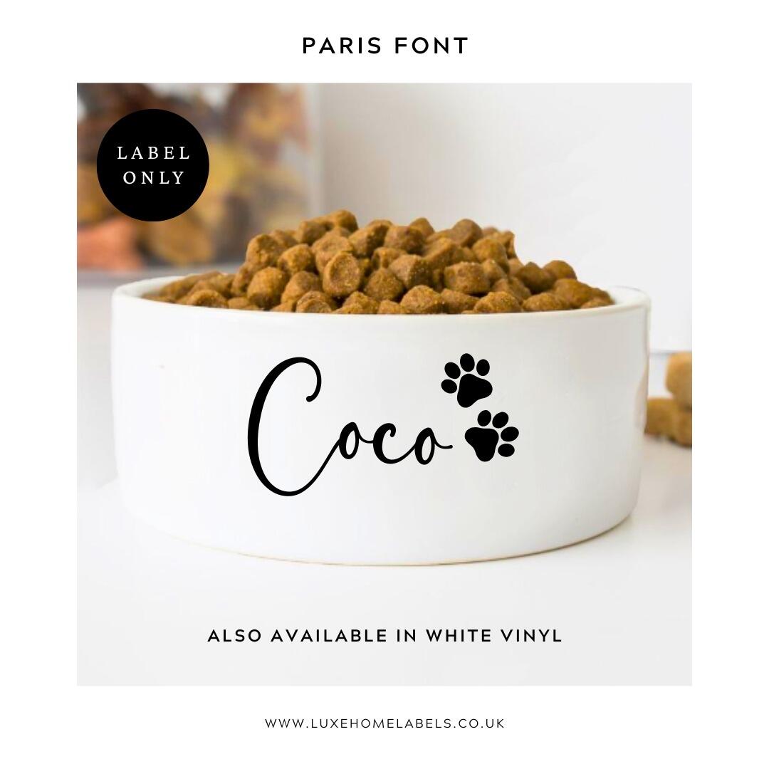 Personalised Vinyl Pet Labels | Customised Pet Bowl Labels