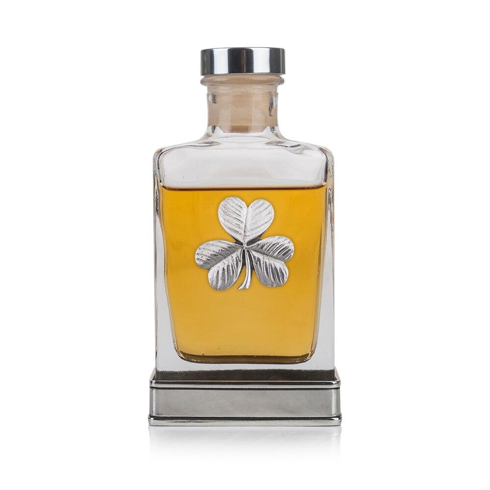 Shamrock Pewter Hip Flask – Handmade Glass & Pewter | Irish Gift