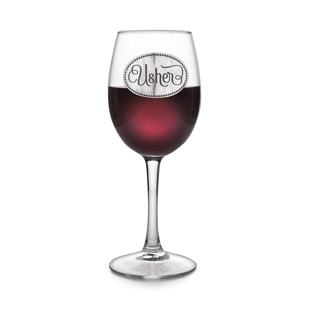 Usher Pewter Wine Glass - Handmade British Badge | Wedding Party Gift