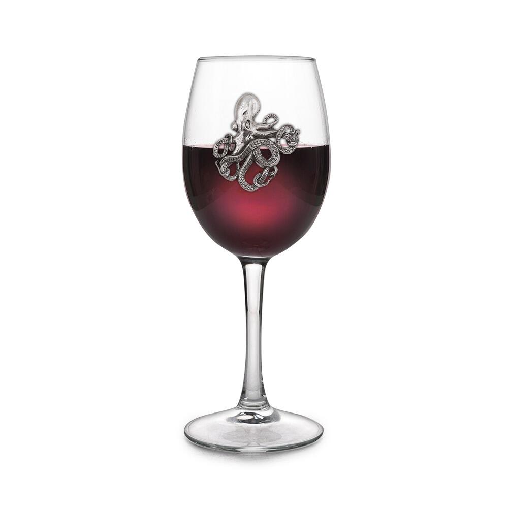 Octopus Pewter Wine Glass - Handmade Marine Badge | Ocean Creature Gift