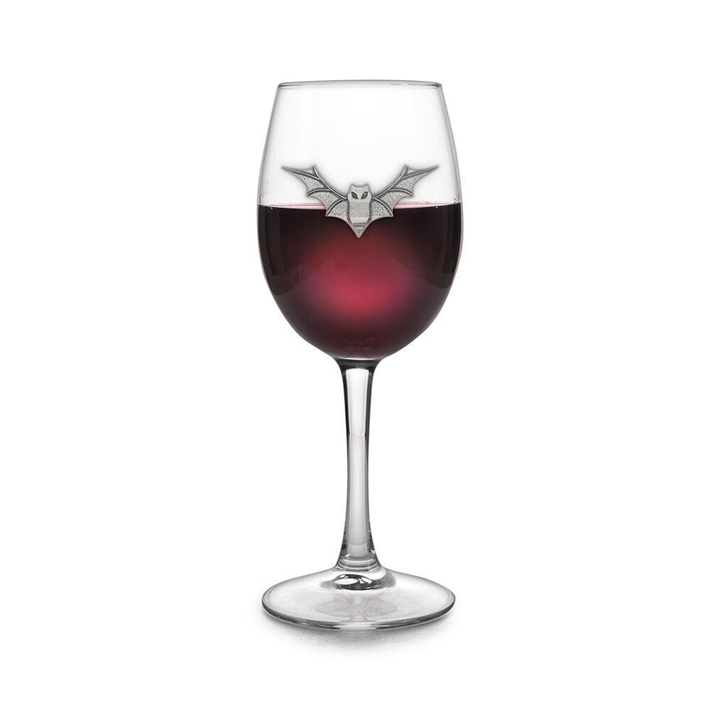 Bat Pewter Wine Glass – Handmade Gothic Badge | Personalised Bat Lover Gift