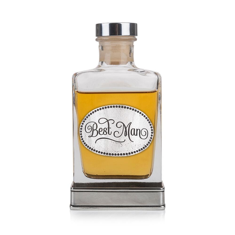 Best Man Glass & Pewter Hip Flask - Handcrafted British Pewter Design ...