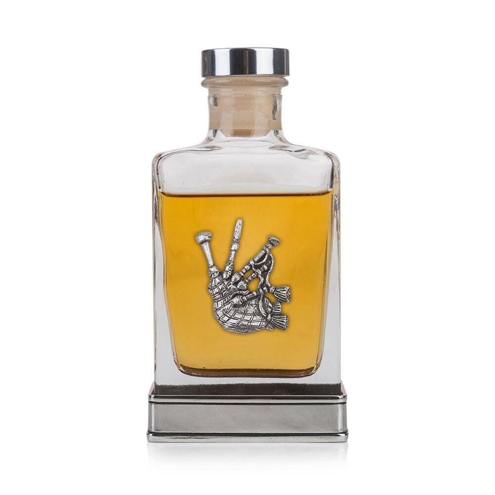 Bagpipes Glass & Pewter Hip Flask - Handcrafted British Pewter Design ...