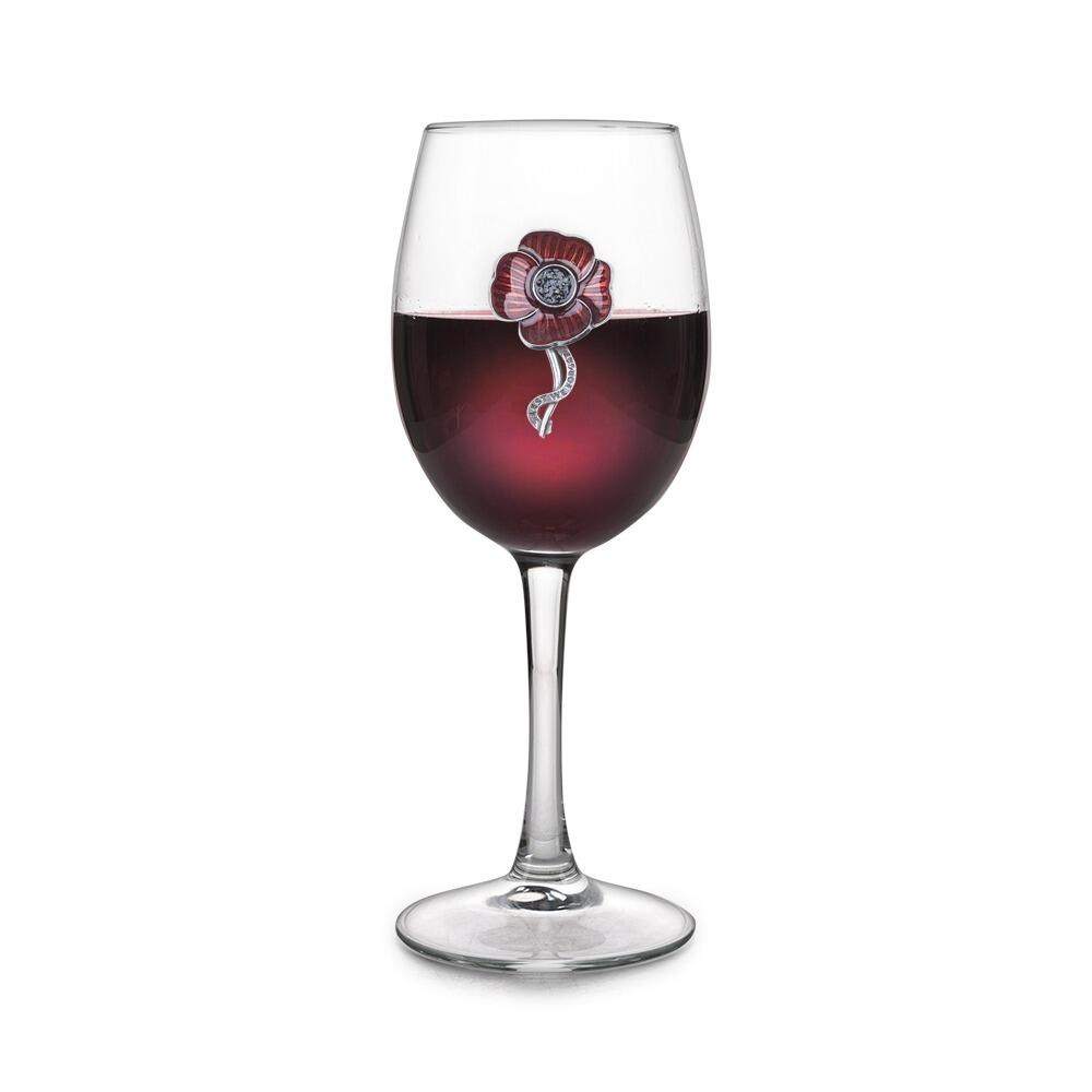 Poppy Pewter Wine Glass - Handmade Remembrance Badge | Memorial Gift