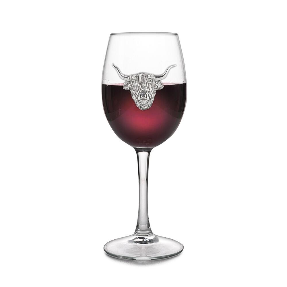 Highland Cow Pewter Wine Glass - Handmade Scottish Badge | Highland ...