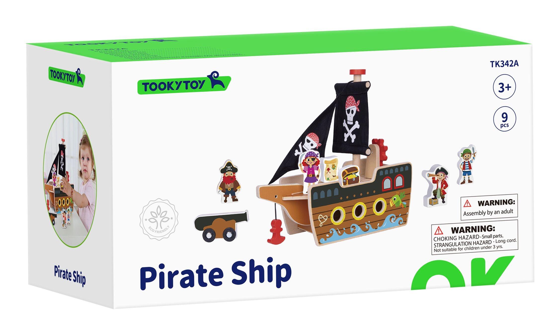Tooky Toy Wooden Pirate Ship Playset | Top Pick Toys | Online, Retford