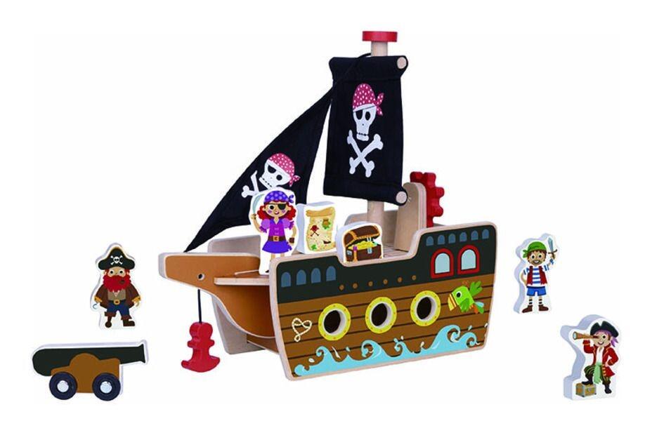 Tooky Toy Wooden Pirate Ship Playset | Top Pick Toys | Online, Retford