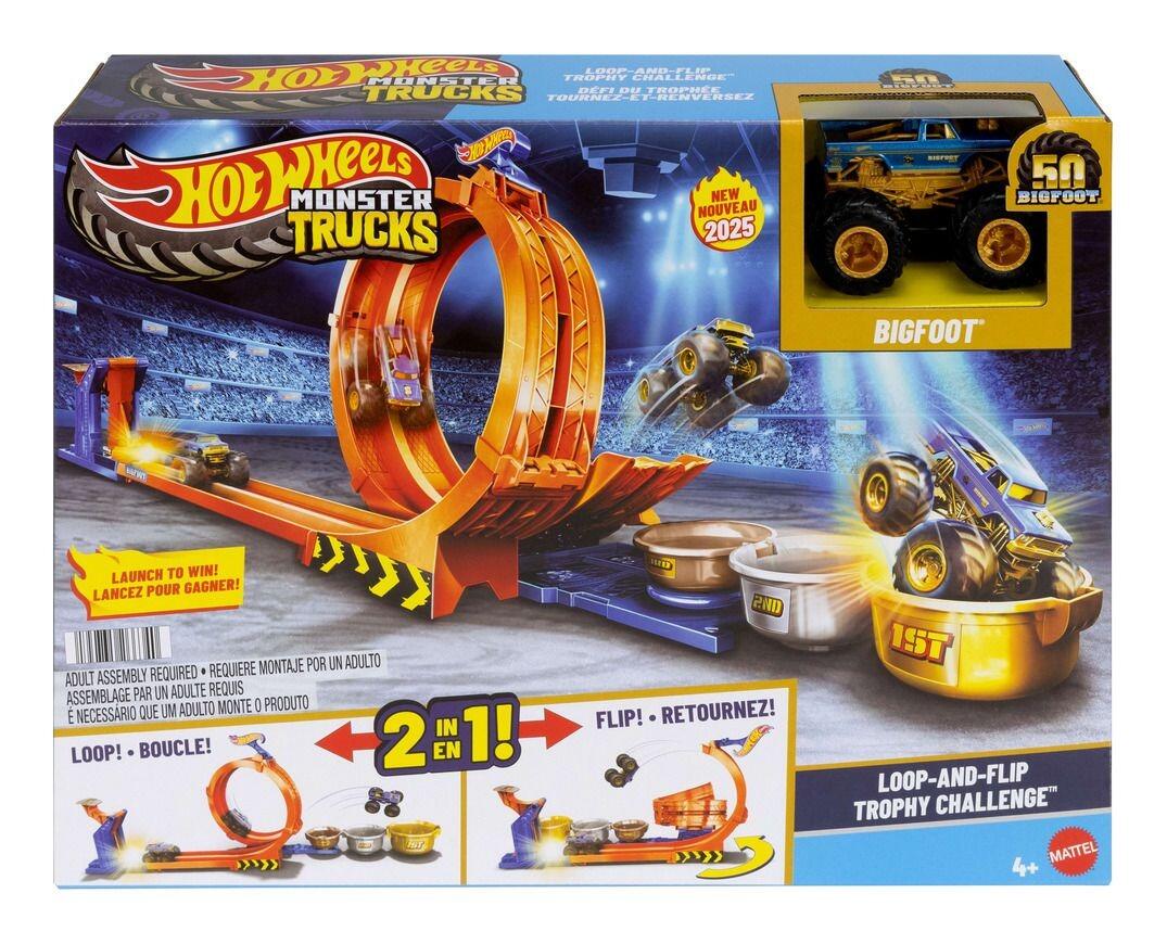 Hot Wheels Monster Trucks Loop-And-Flip Trophy Challenge playset | Top ...