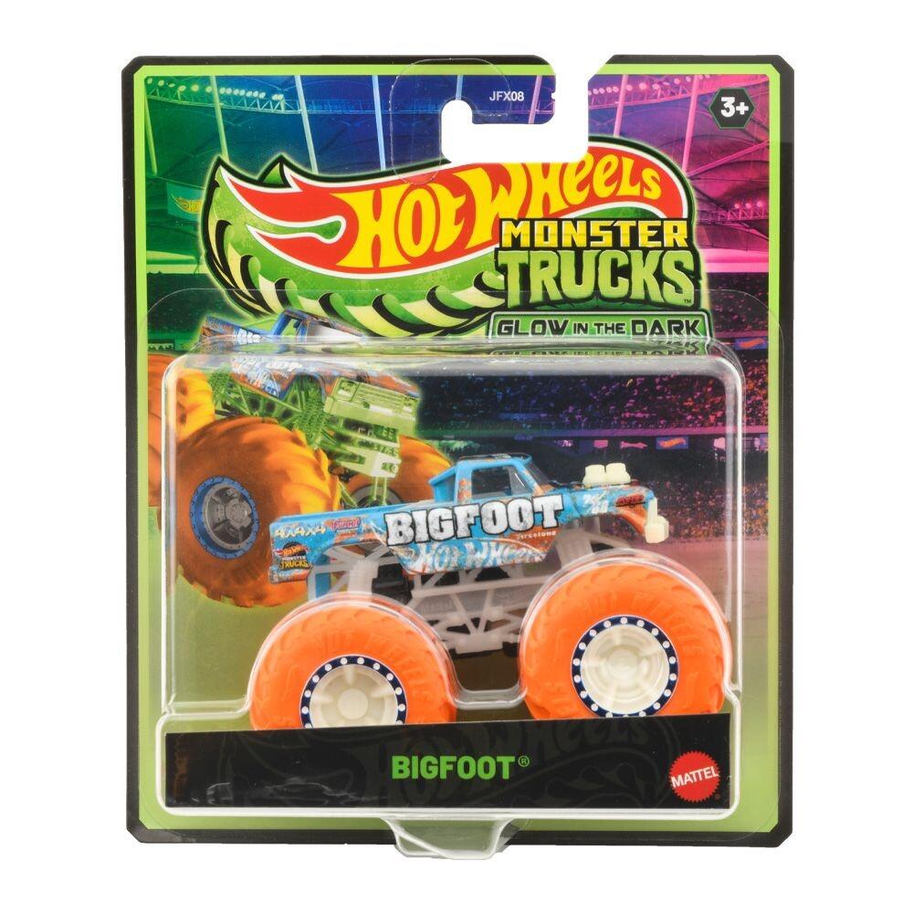 Hot Wheels Monster Trucks 1.64 Scale Glow in the Dark Vehicle ASST ...