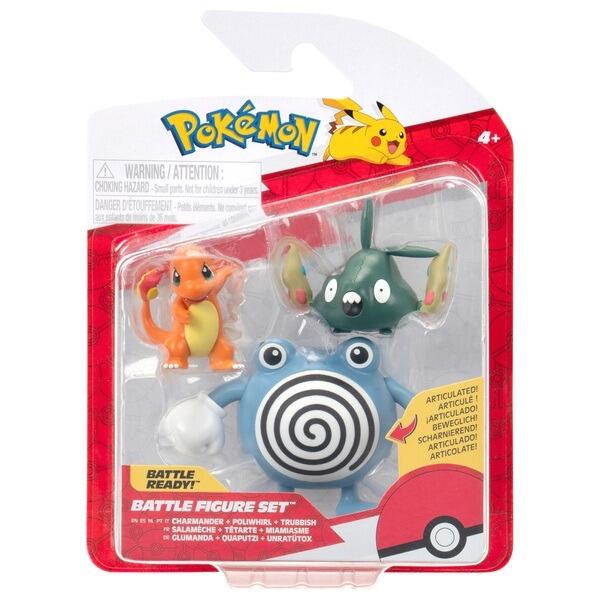 Pokémon Battle Figure Set (3 Pack) Charmander, Poliwhirl & Trubbish ...
