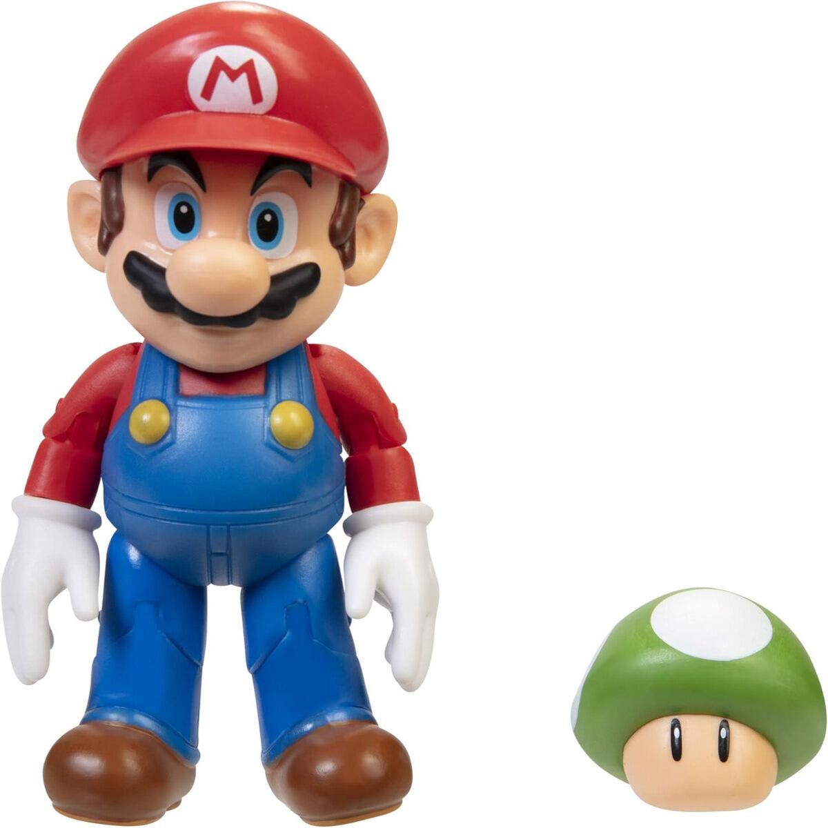 Super Mario 4" Action Figure Mario with 1-Up Mushroom (10cm) | Top Pick ...