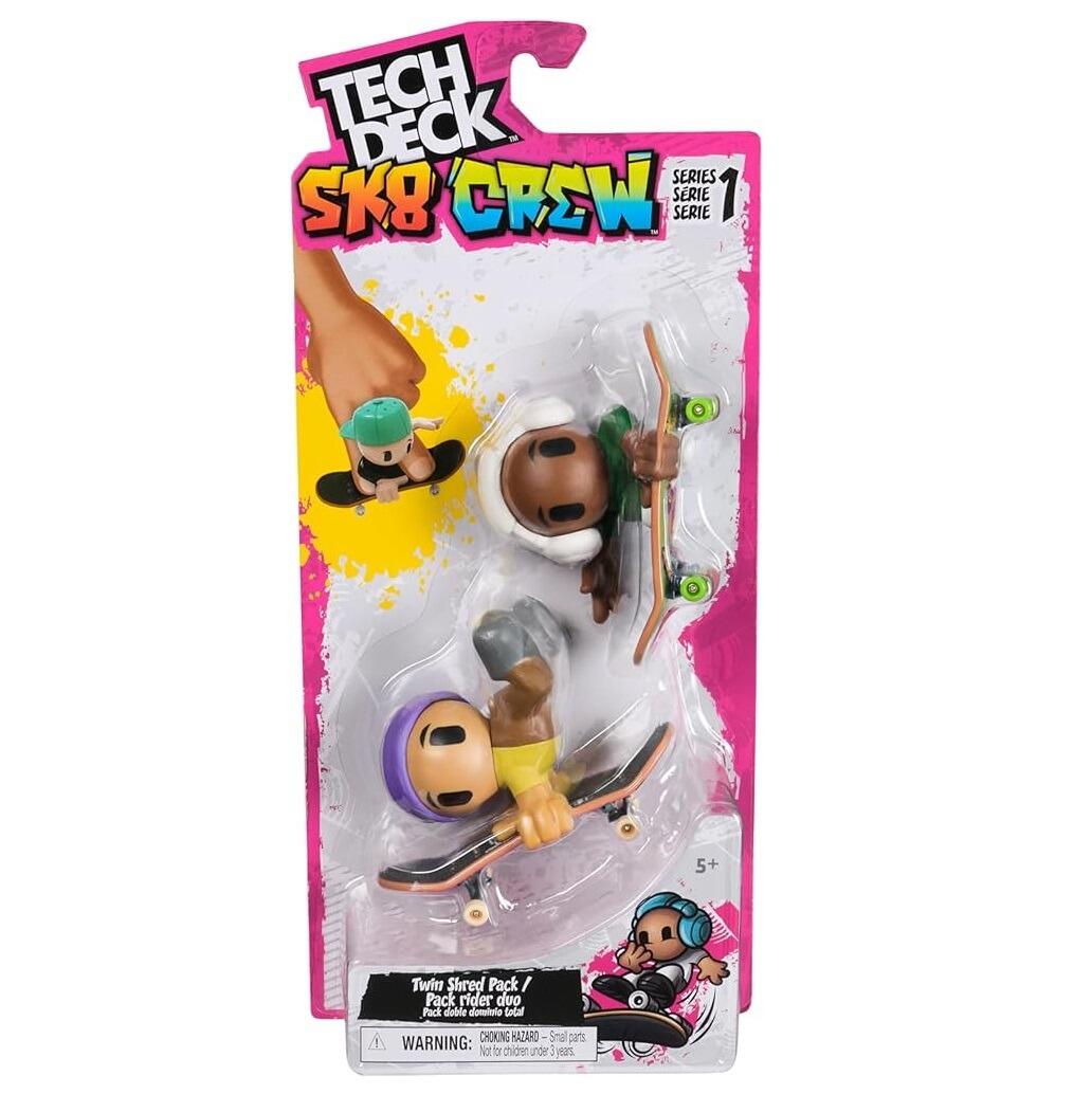 Tech Deck SK8 Crew Figure & Board 2-Pack Twin Shred | Top Pick Toys