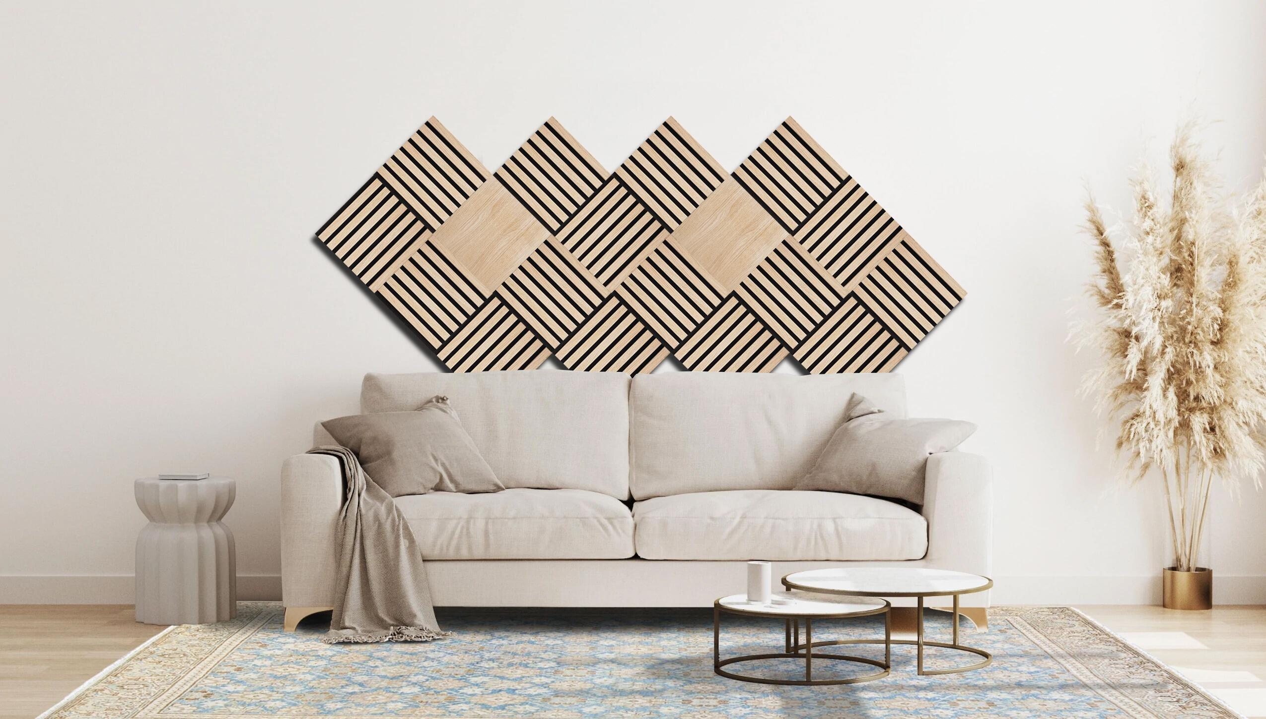 Slat Wall Décor Panels Oak Veneered Slats on Black Felt - great ...