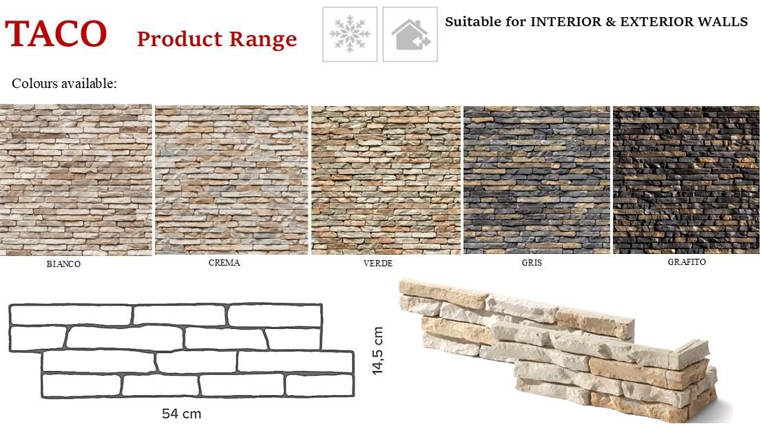 Taco Verde - Textured stone panel in cool grey tones, offering modern ...