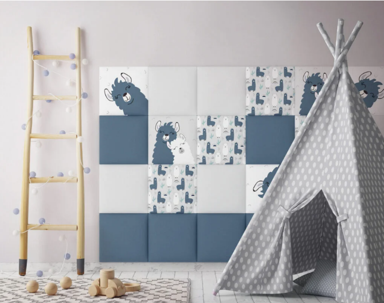 Upholstered, Kids Wall Panels – Alpaca Print Designs | Soft Upholstered ...