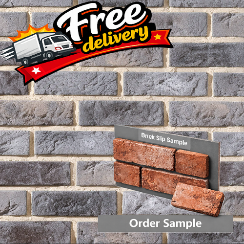 Premium Brick Slips Weathered Grey UK