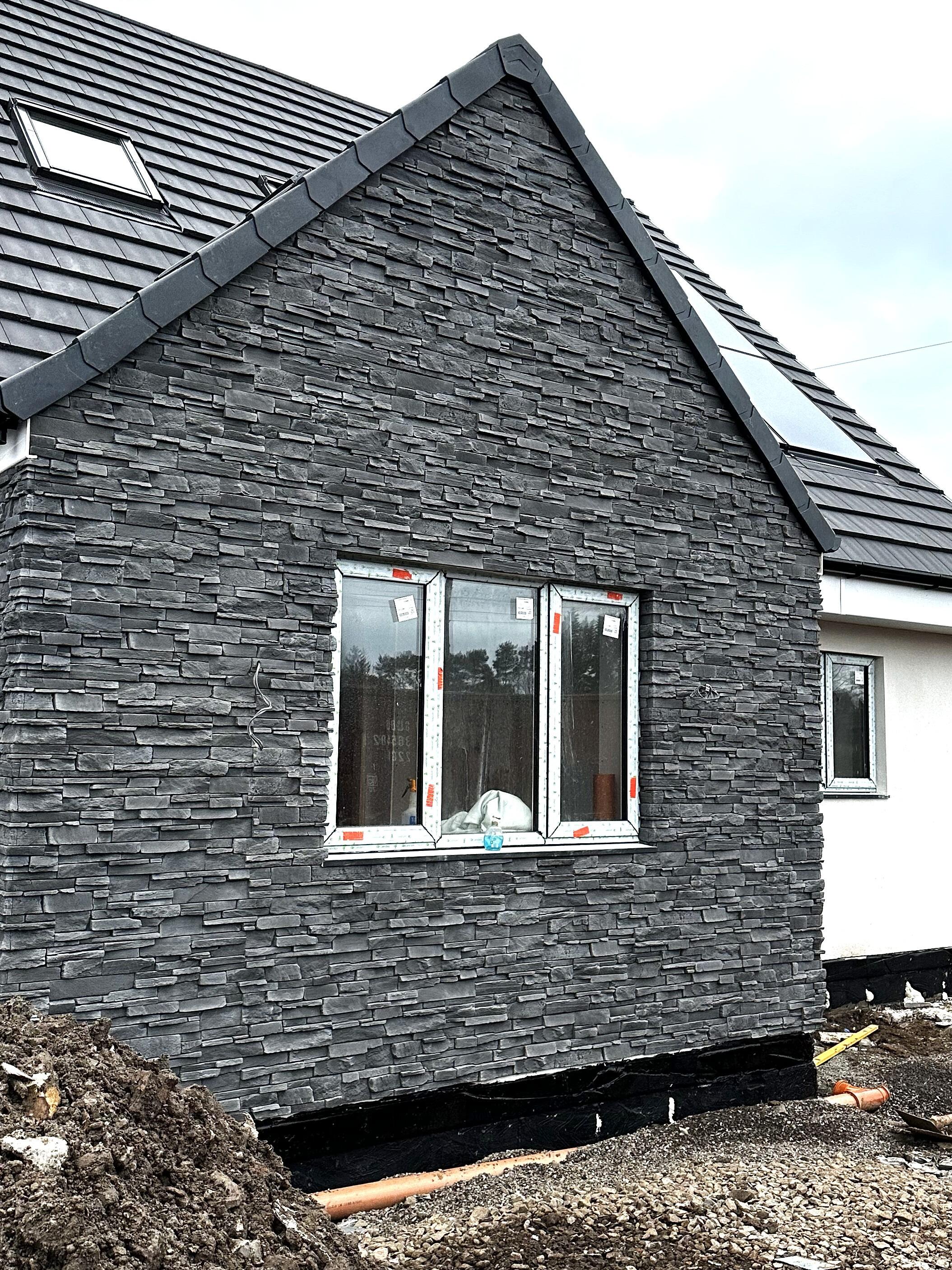 Country Stone Grey, External Wall Stacked Stone Panels | External Dark ...