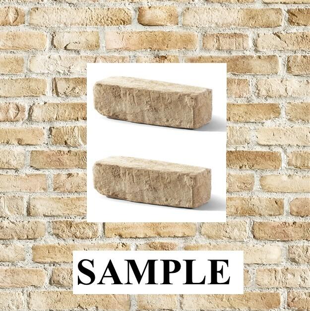Rustico Regular Crema Brick Slips Sample | White Rustic Cladding UK