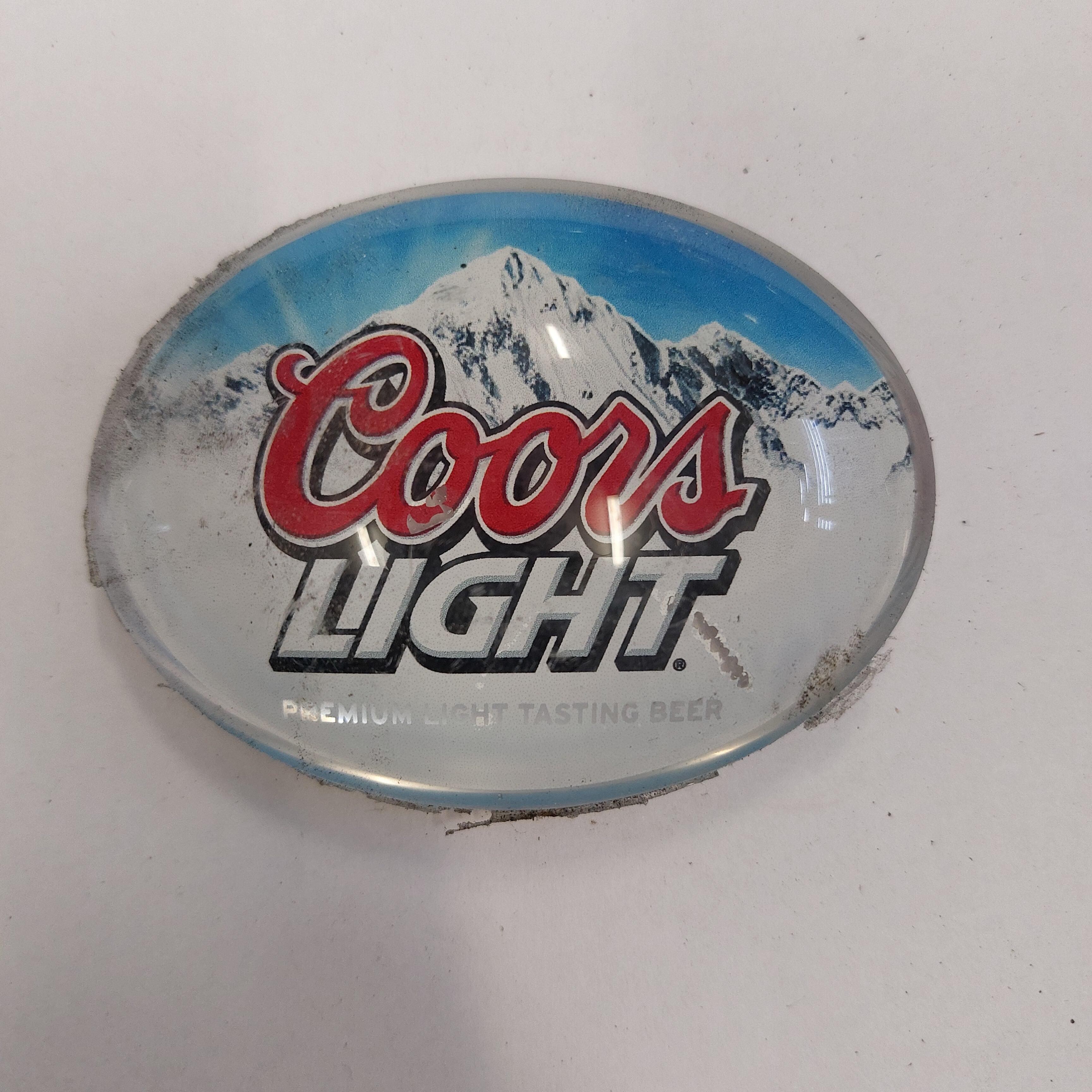 Oval Acrylic Fish Eye Coors Light Beer Pump/T-Bar Badge