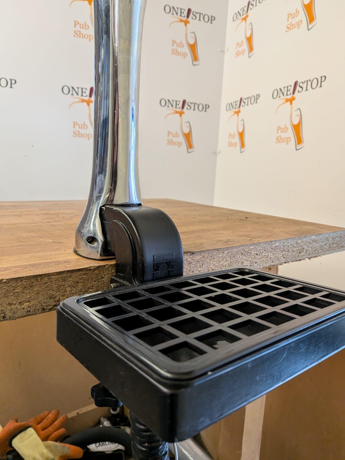 TWIN CHROME COBRA BEER PUMP 2 TAP COUNTERMOUNT DISPENSE FONT