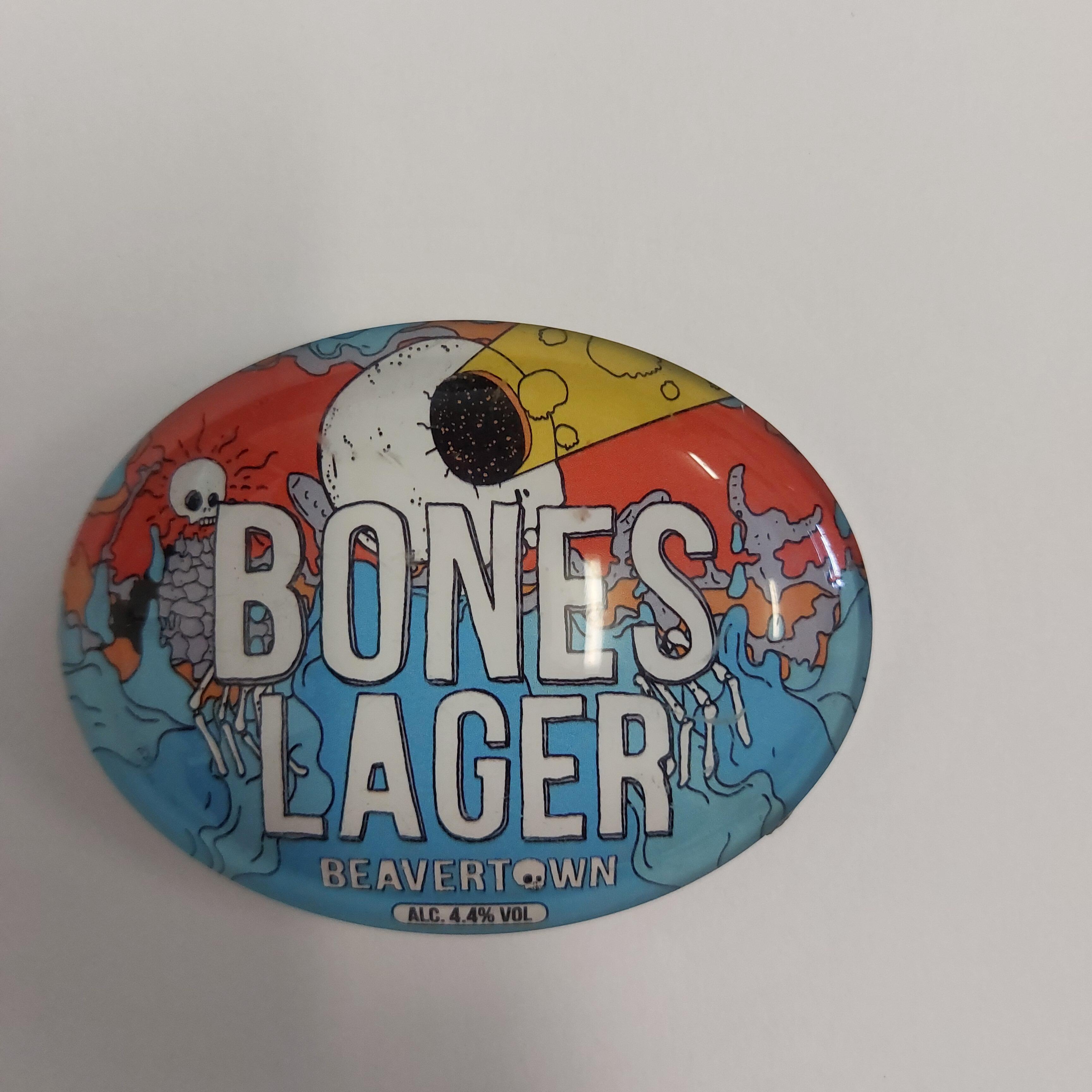 Oval Acrylic Fish Eye Beavertown Bones Lager Beer Pump/T-Bar Badge