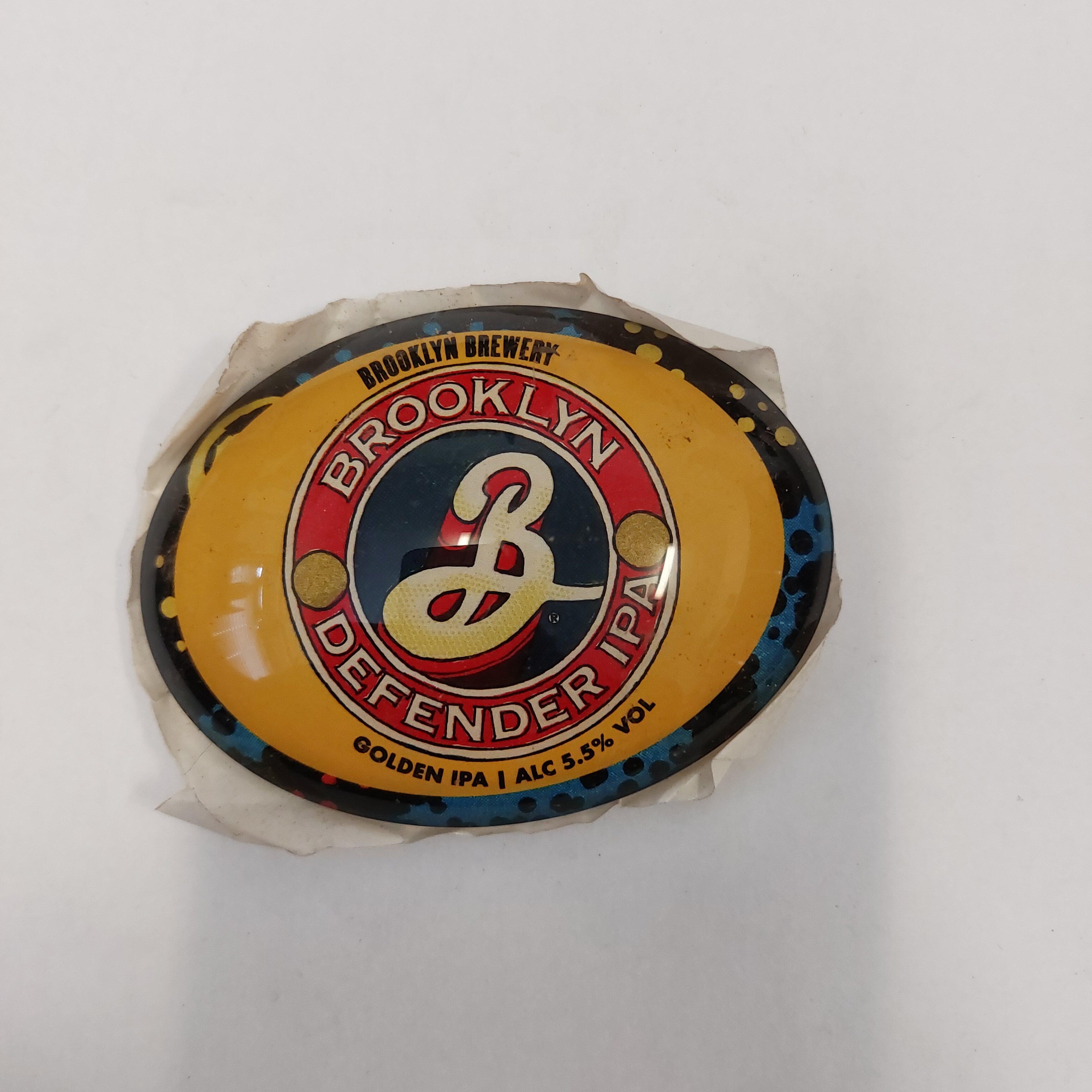 Oval Acrylic Fish Eye Brooklyn Defender IPA Beer Pump/T-Bar Badge
