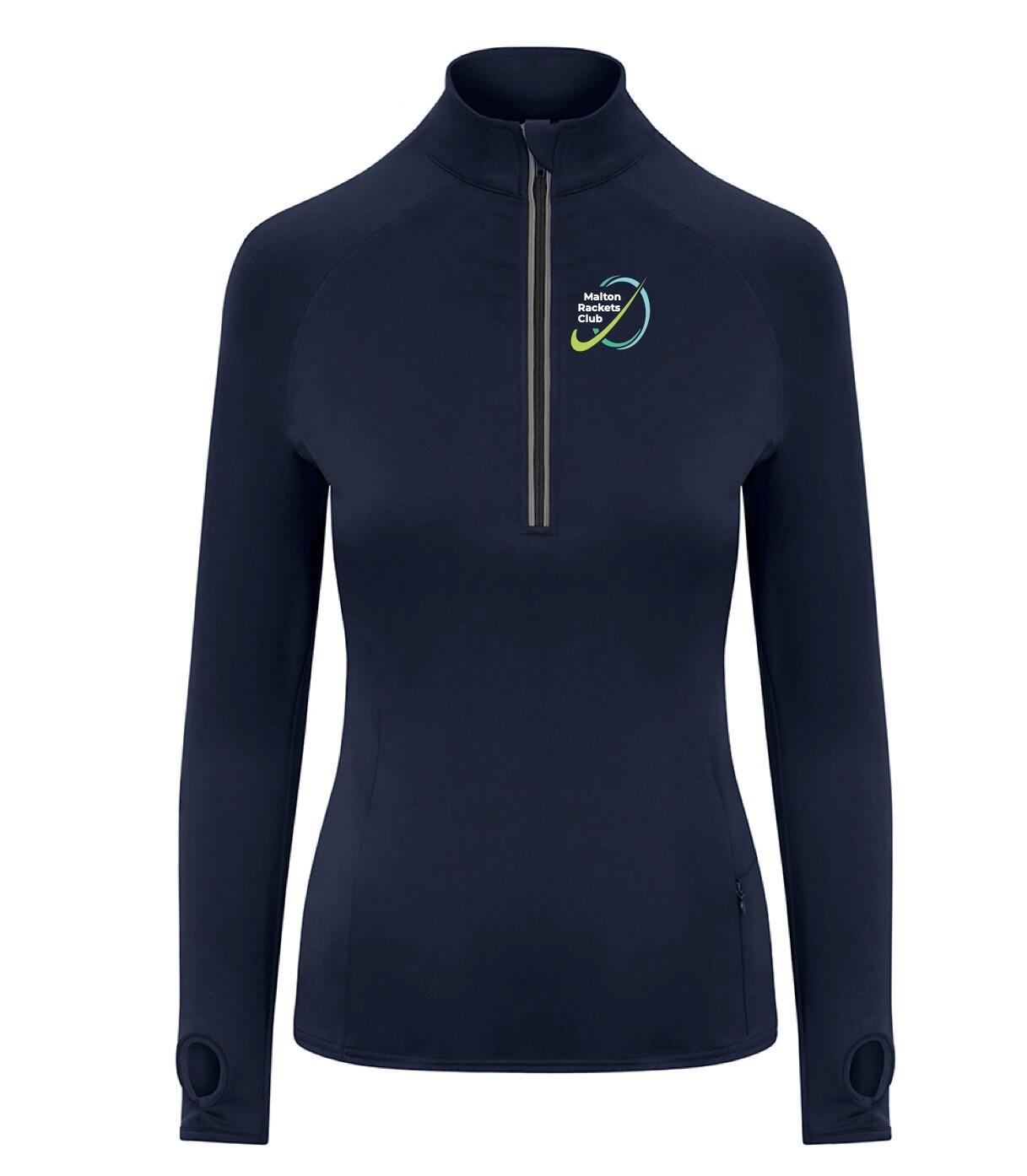 Malton Rackets Club Ladies Half Zip Top JC035 Navy