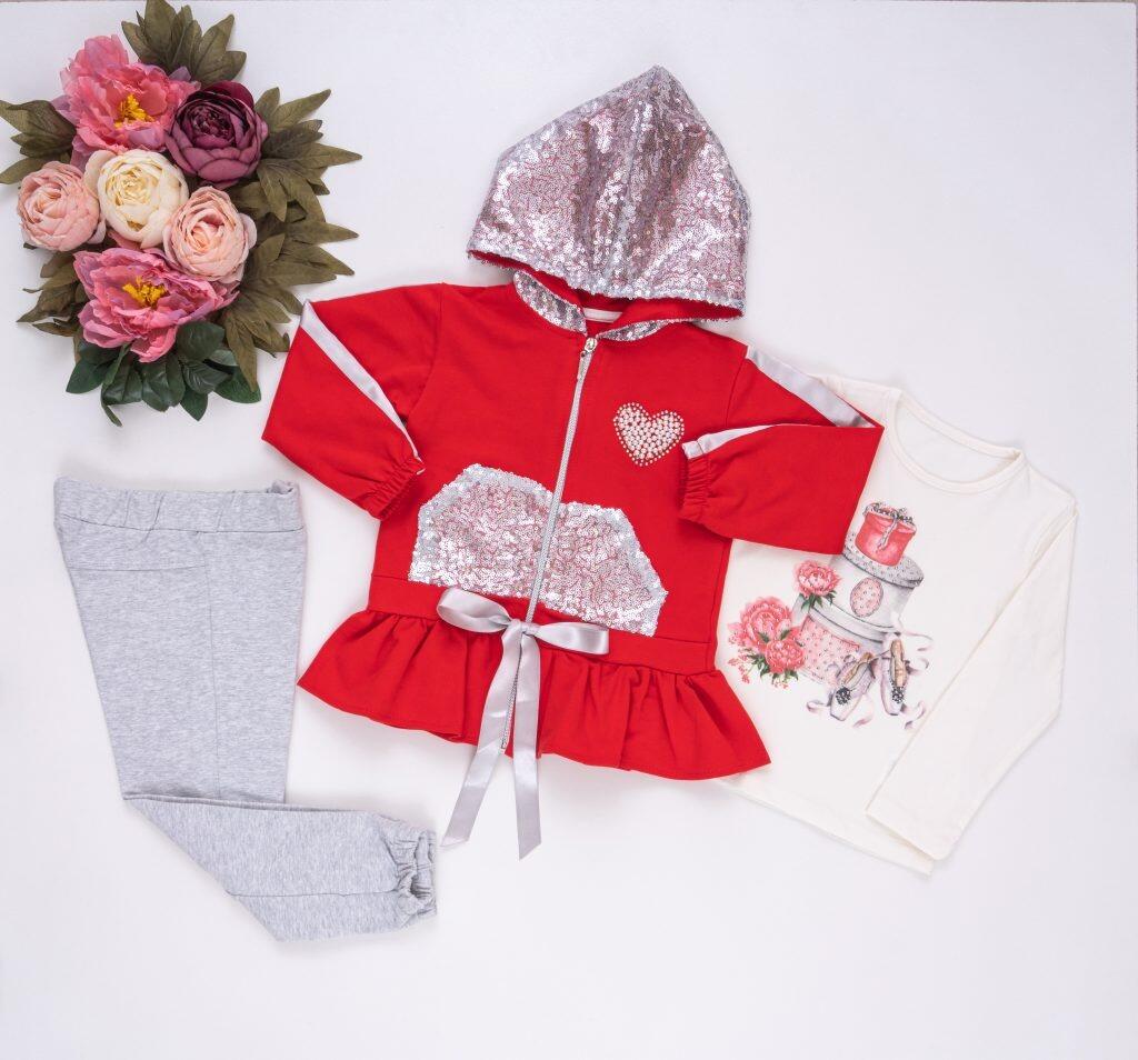 Three Piece Sequin Pearl Heart Tracksuit | Girls Tracksuit Set (Ages 2 ...