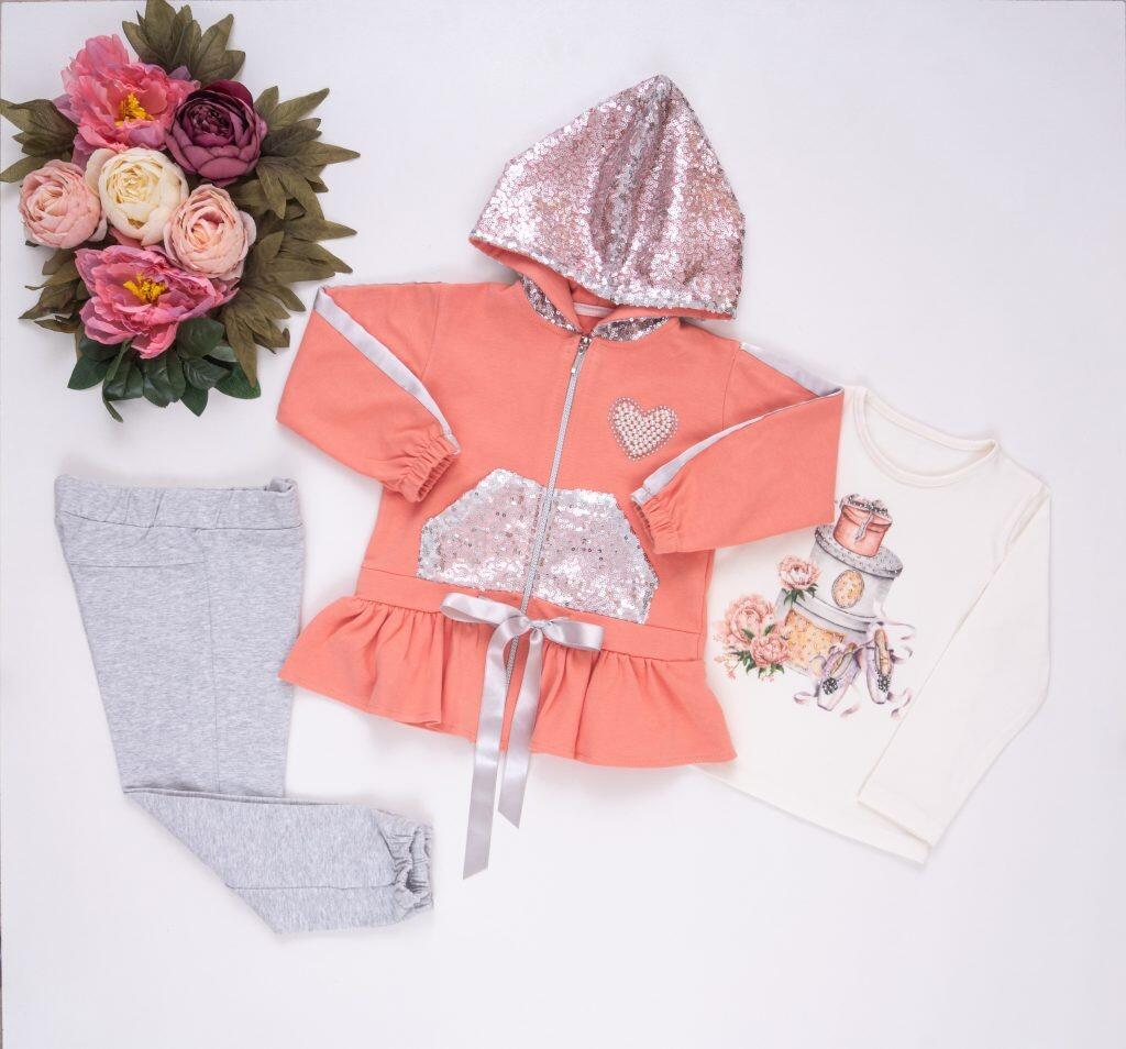 Three Piece Sequin Pearl Heart Tracksuit | Girls Tracksuit Set (Ages 2 ...