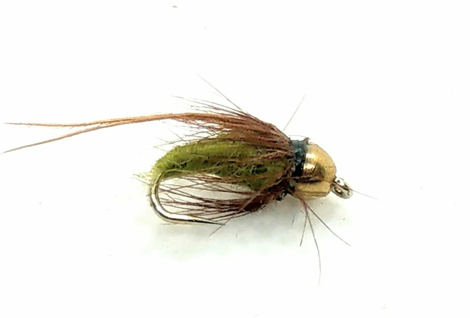 Caddis Pupa Nymph Olive Gold Bead Head Trout Fly