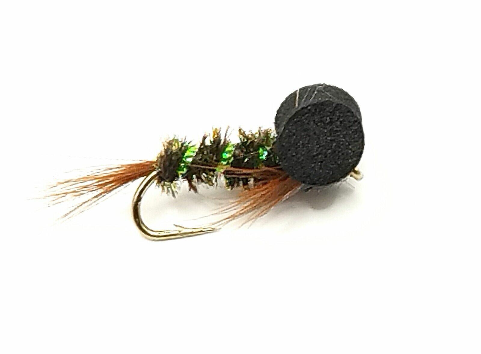 Green Holo Diawl Bach Booby Trout Fly Lure Size 10 or 12 Fly Fishing ...