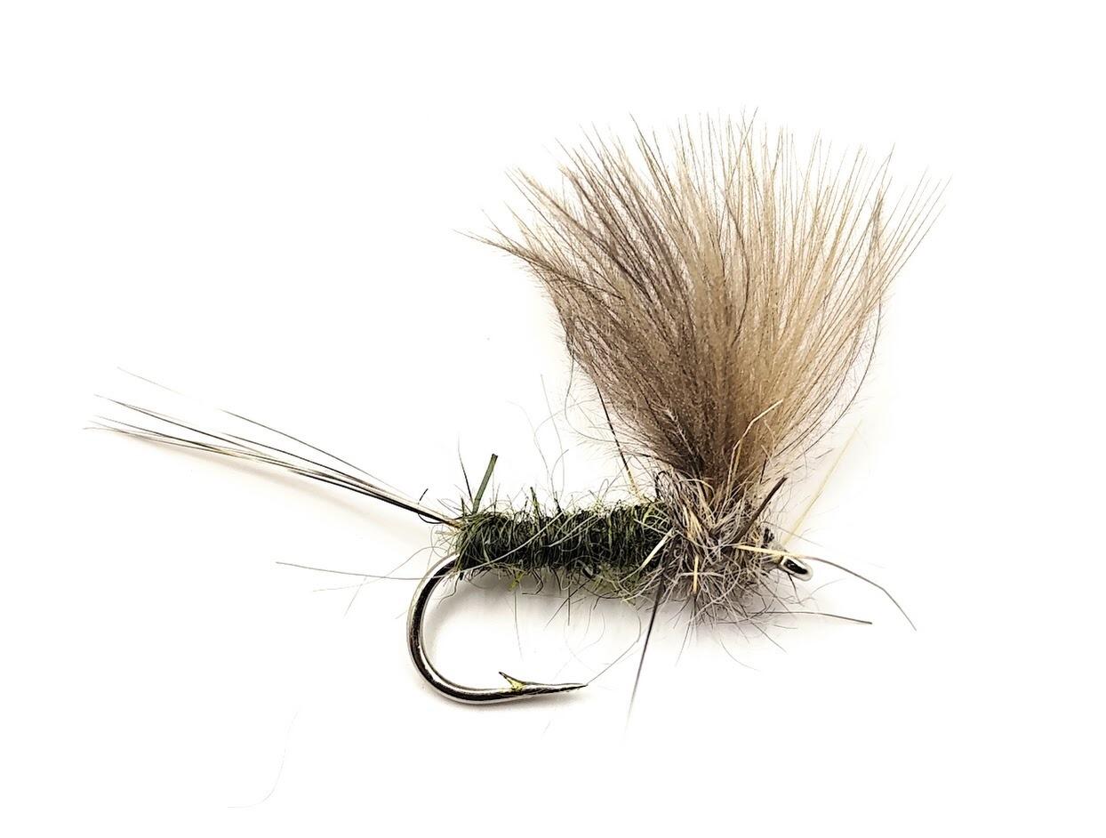 CDC Dun Olive Mayfly Dry Trout Flies Size 10 12 14 Pack of 3 Flies