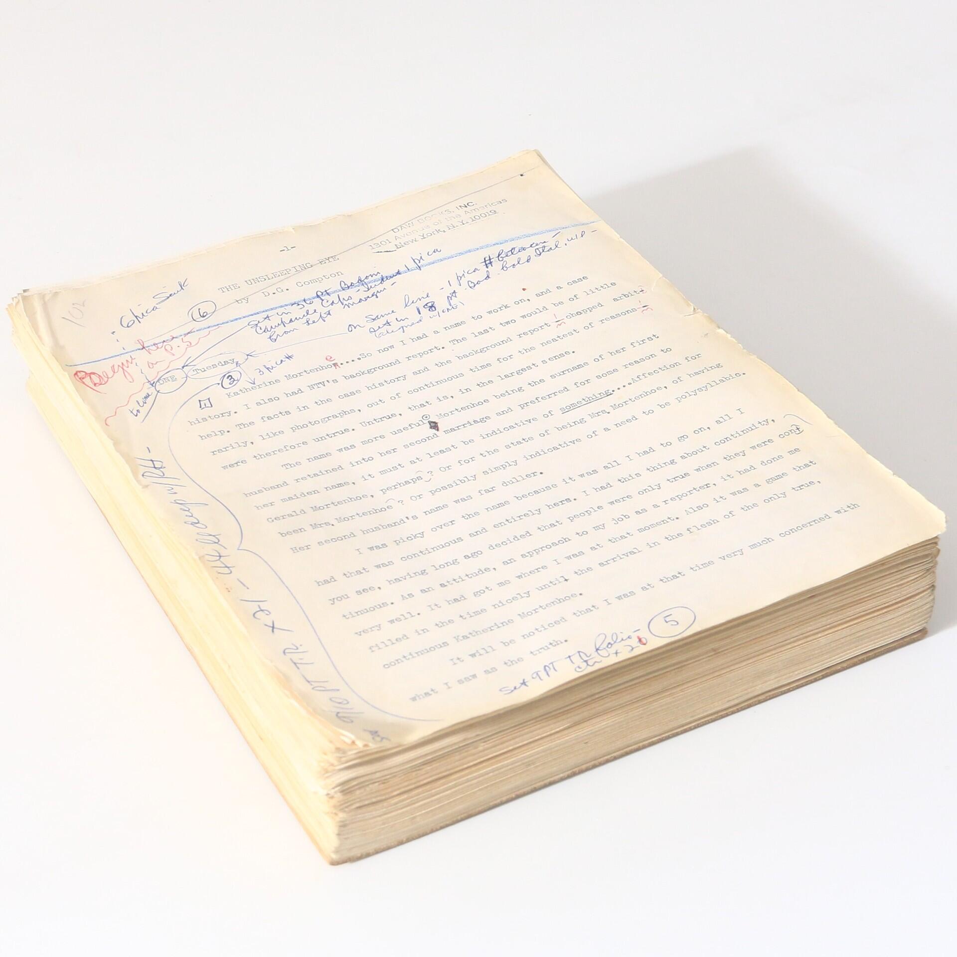 D.G. Compton - The Sleeping Eye - Daw, nd [1974], Manuscript. [13171]
